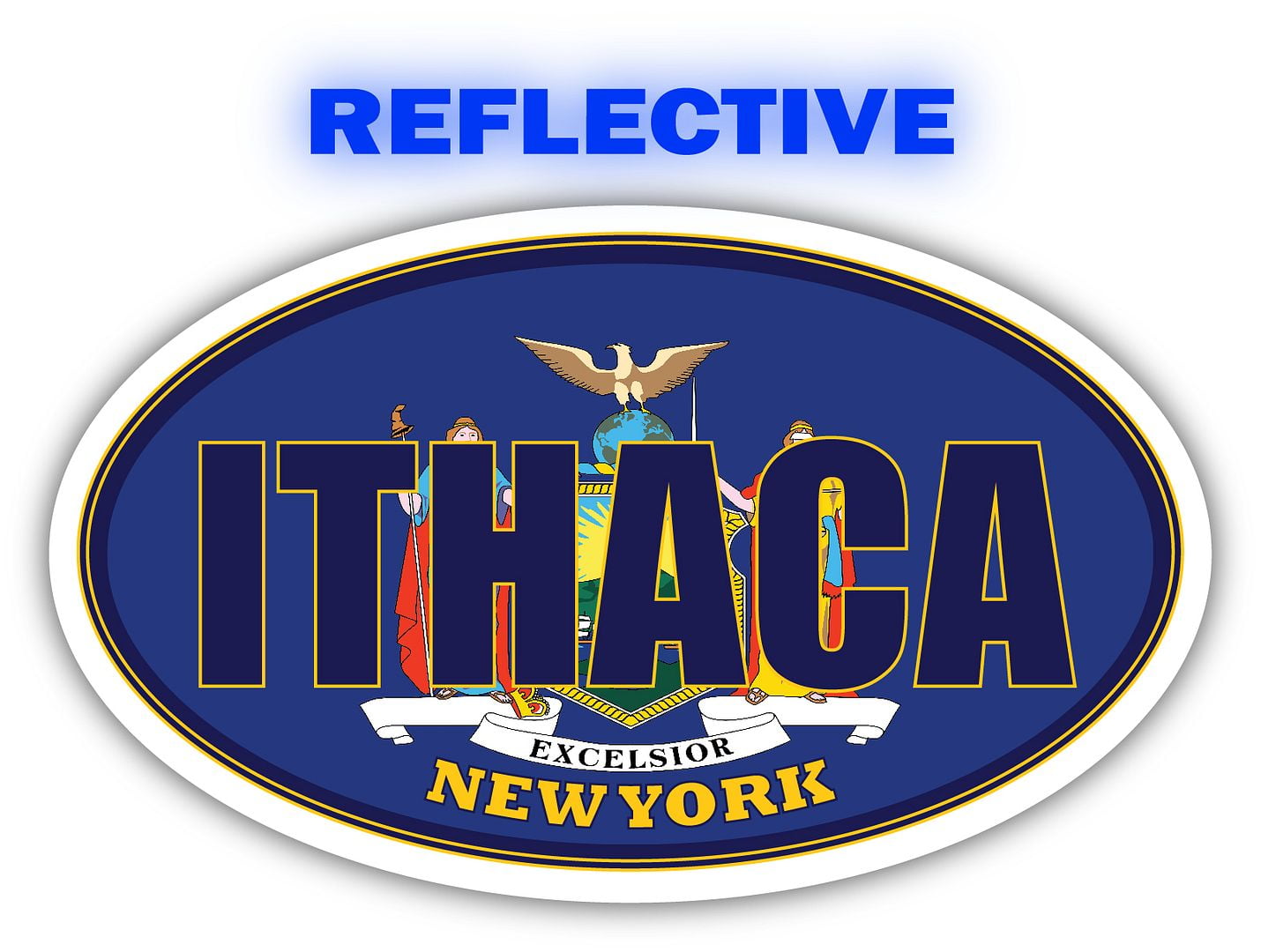 Ithaca City New York State Flag | NY Flag Tompkins County Oval State ...