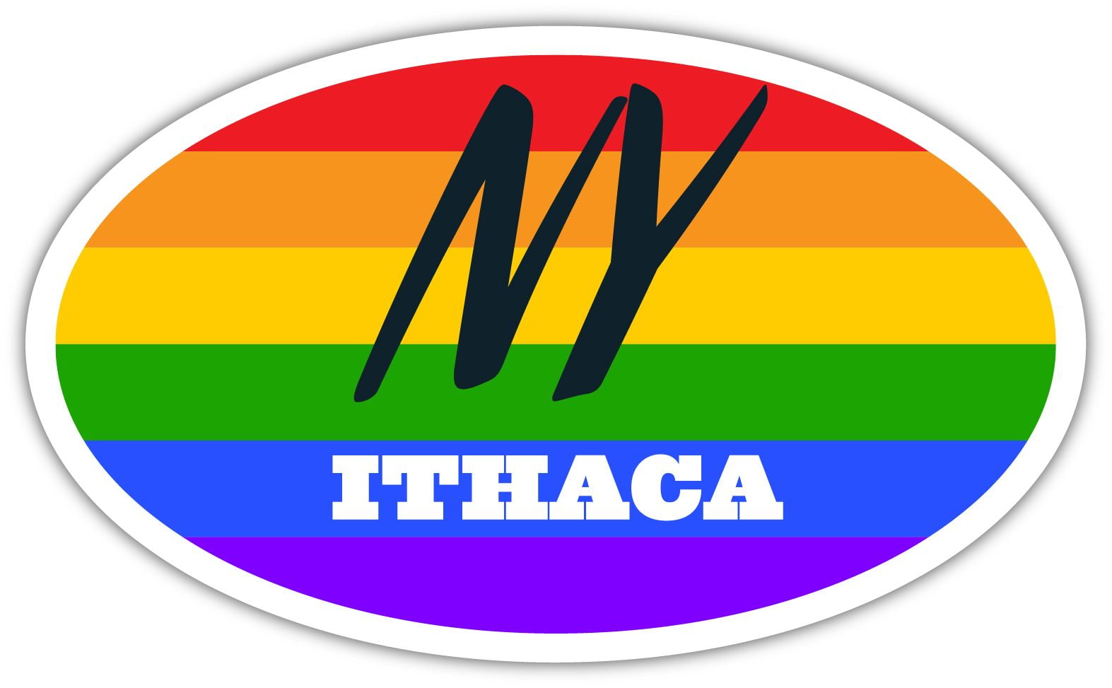 Ithaca NY New York Tompkins County Rainbow Pride Flag 6 Stripes Pride ...