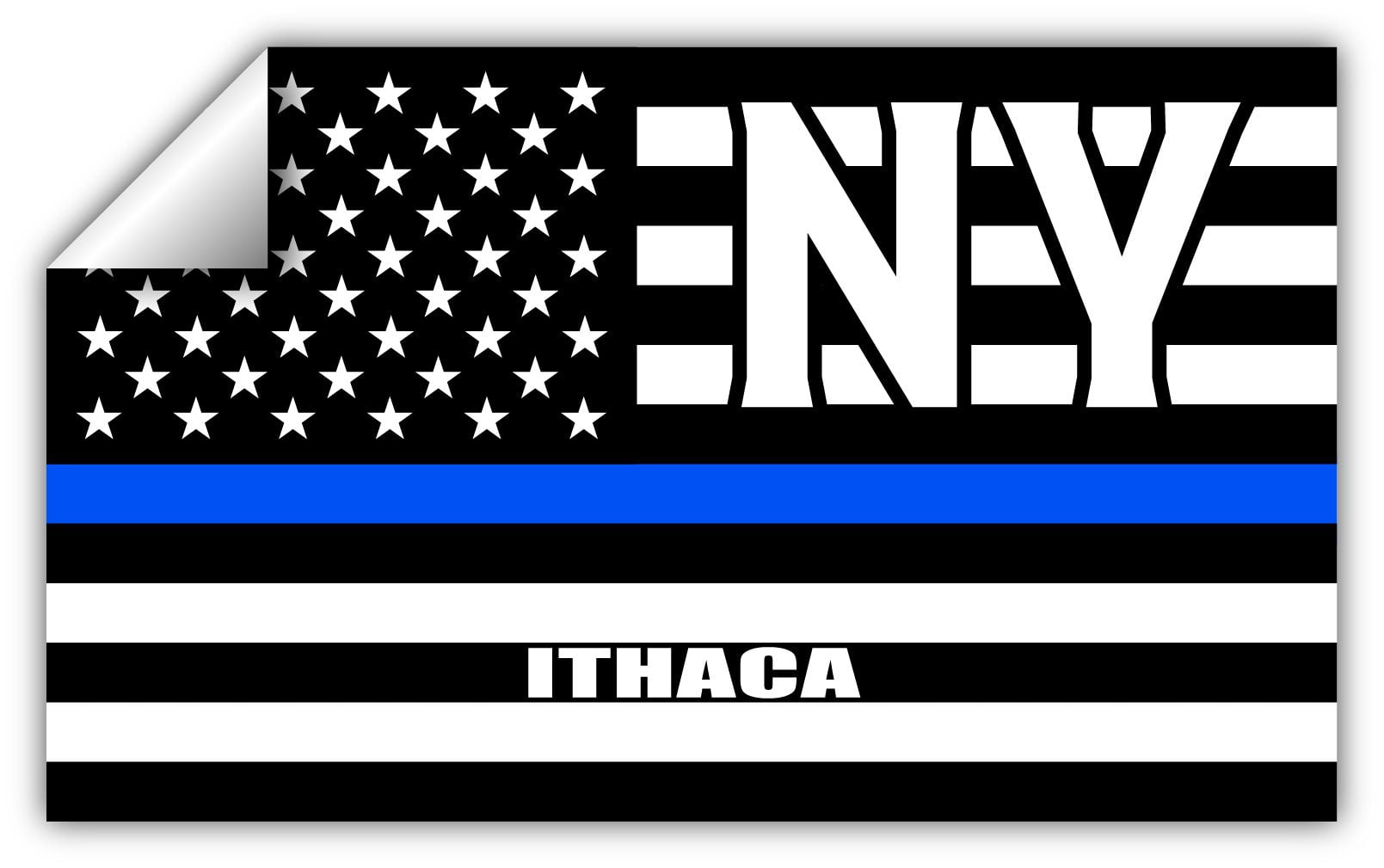 Ithaca NY New York Tompkins County Thin Blue Line Stealthy USA Flag ...