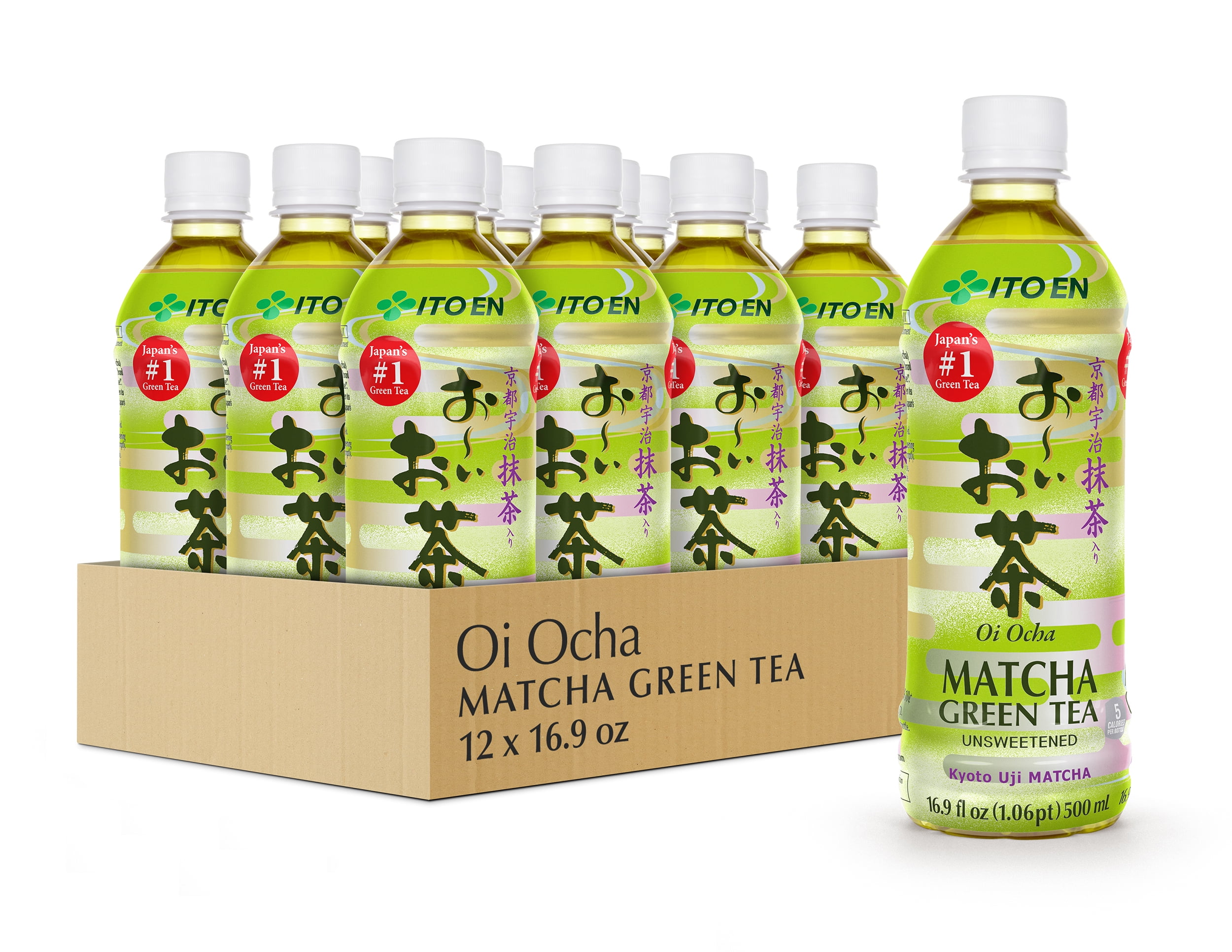 Ito En Oi Ocha Matcha Unsweetened Green Tea, 16.9 fl oz. (12-Pack) - Walmart.com
