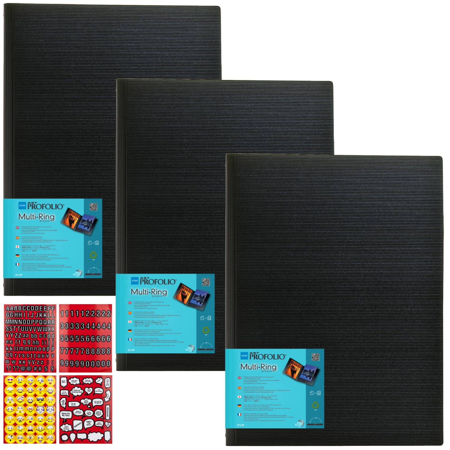 Itoya Profolio Multiring Binder 13X19 3 Pack + Stickers - Walmart.com