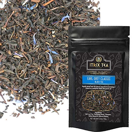Itrix Earl Grey Classic Black Tea - Natural and Aromatic - Blends with Italian Natural Bergamot ...