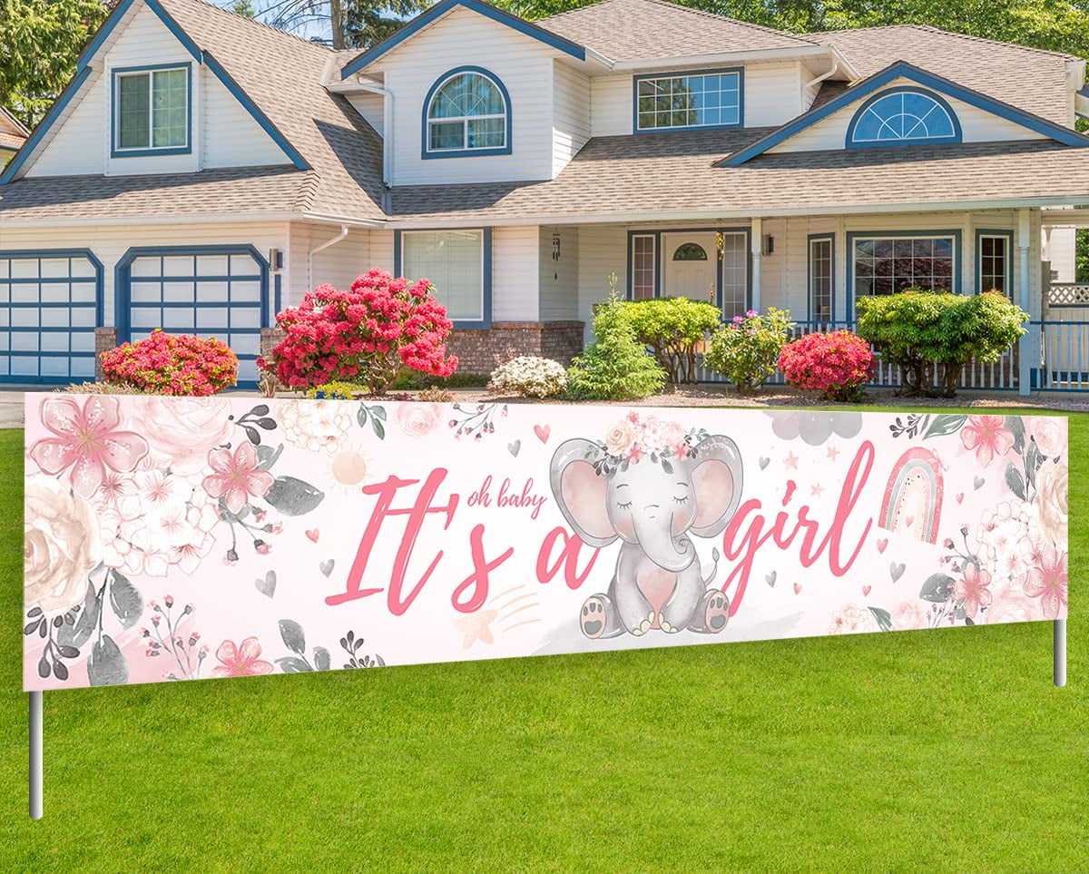 Its A Girl Banner Baby Shower Decoration Welcome Home Banners Pink ...