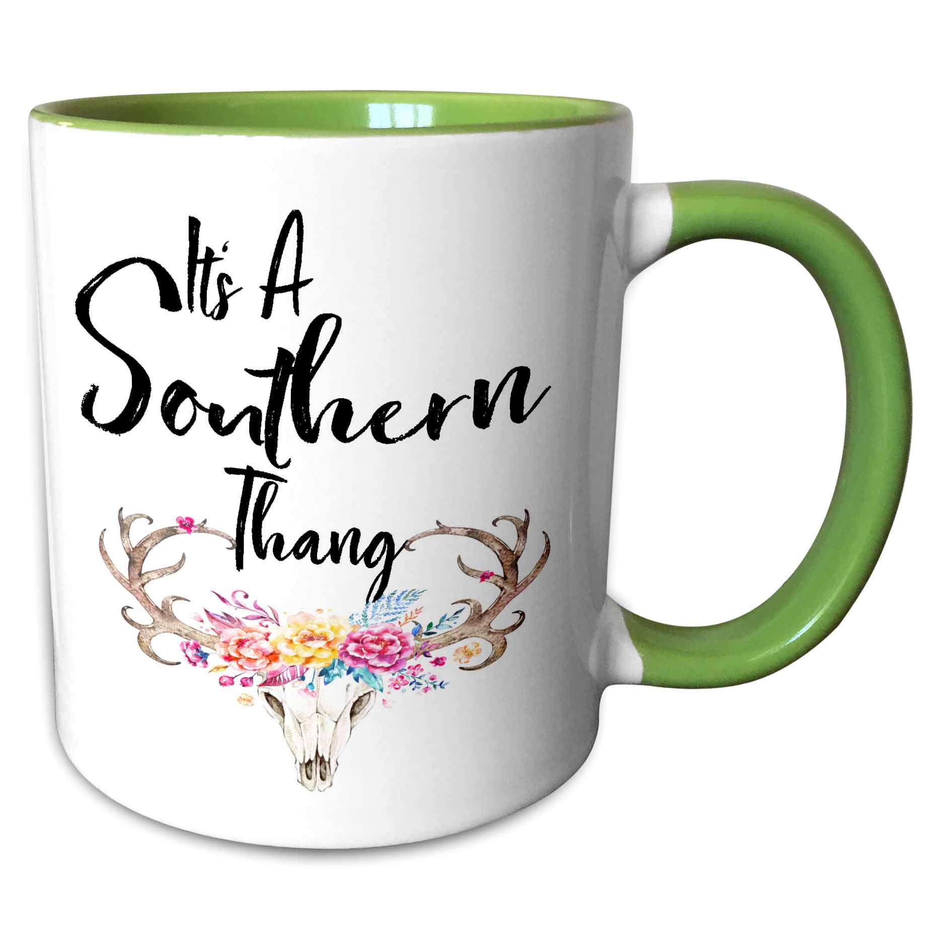 Its A Southern Thang With An Image Of A Watercolor Floral Cow Skull ...