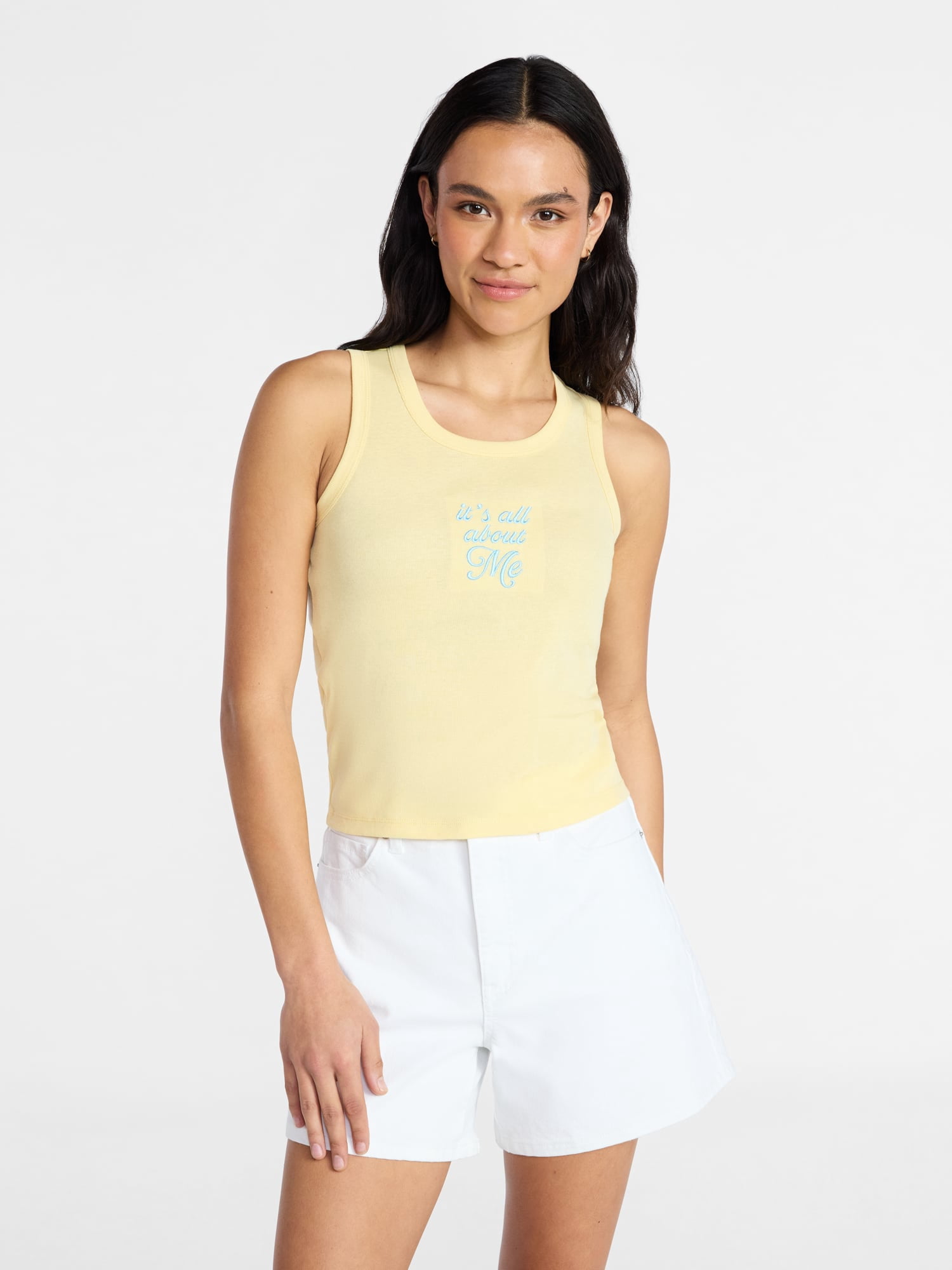 Social Edition Women’s It’s All About Me Graphic Tank Top, Sizes XXS ...