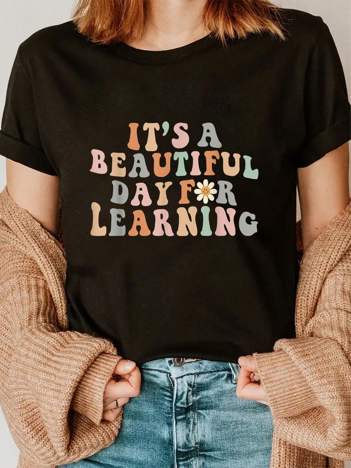 Its Beautiful Day For Learning Retro Teacher Students Women T-Shirt ...
