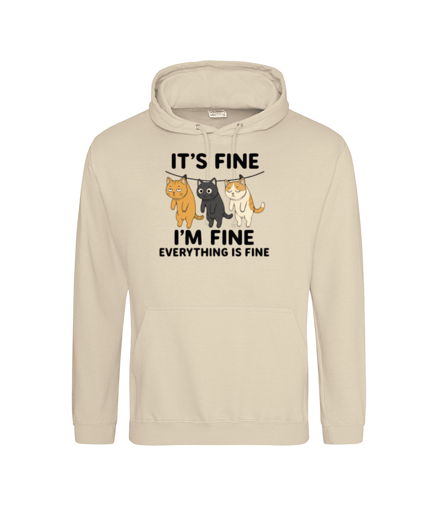 Its Fine Im Fine Everything Is Fine Funny Retro Halloween Ghost Hoodie ...
