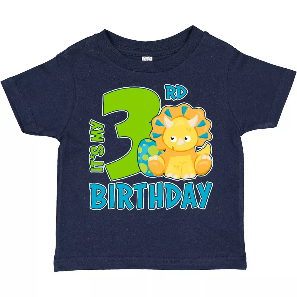Its My 3Rd Birthday With Dinosaur Toddler T-Shirt Birthdays Third 3 Baby Clothing, Gift for Kids ...