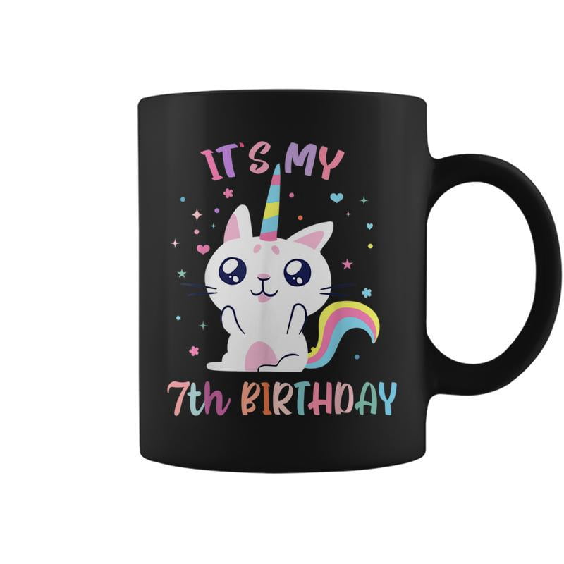 Its My 7 Birthday Caticorn Outfits For Toddler Girls V2 Coff - Walmart.com