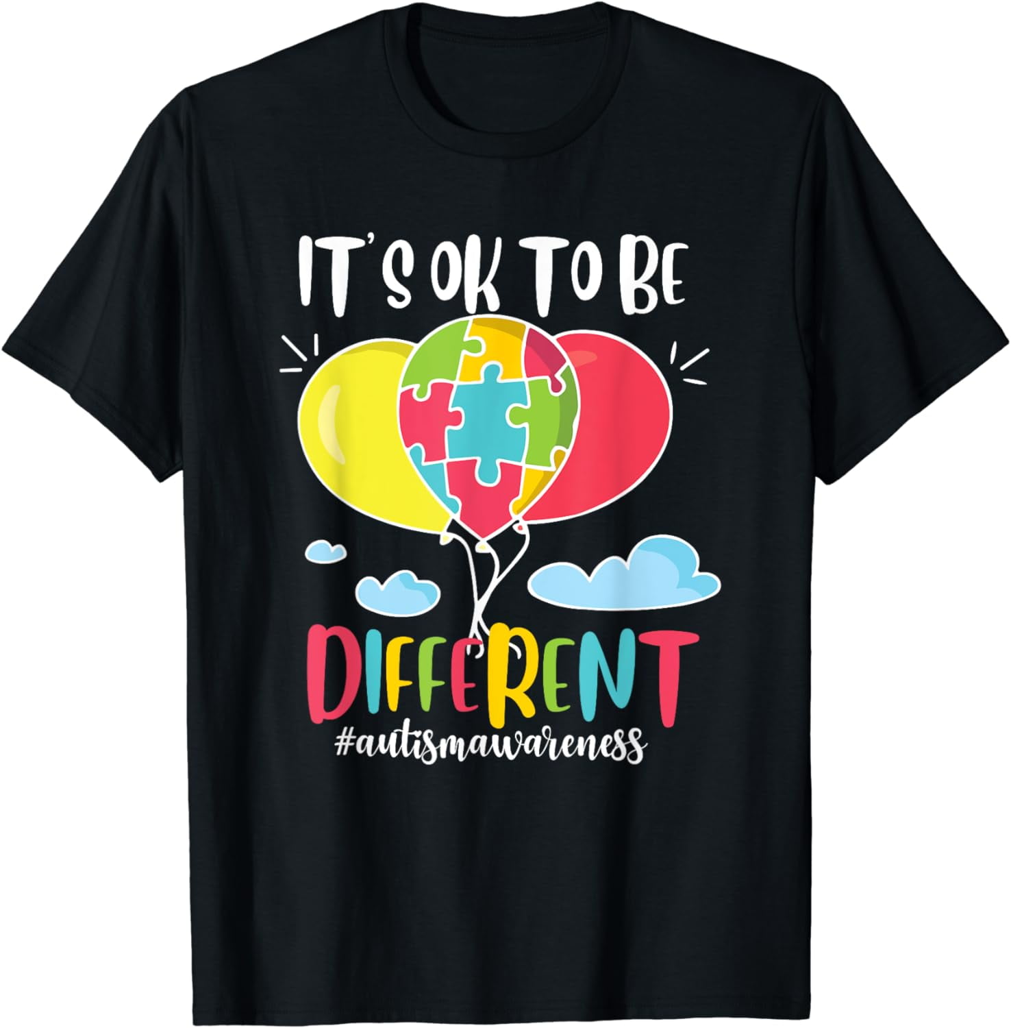 Its Ok To Be Different Autism Awareness Autistic Support T-Shirt ...