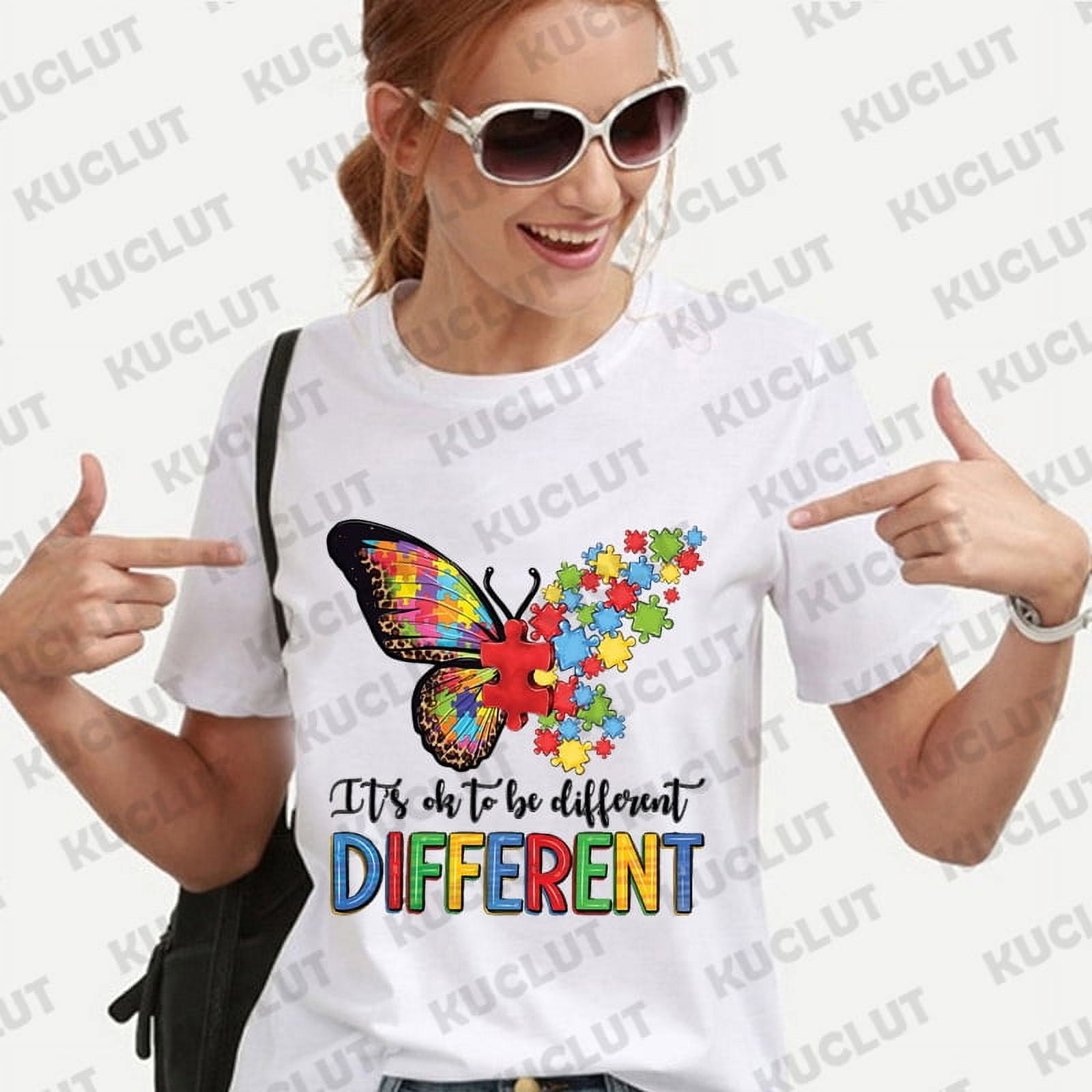 Its Okay To Be Different Autism Butterfly Shirt for Women Butterfly T ...