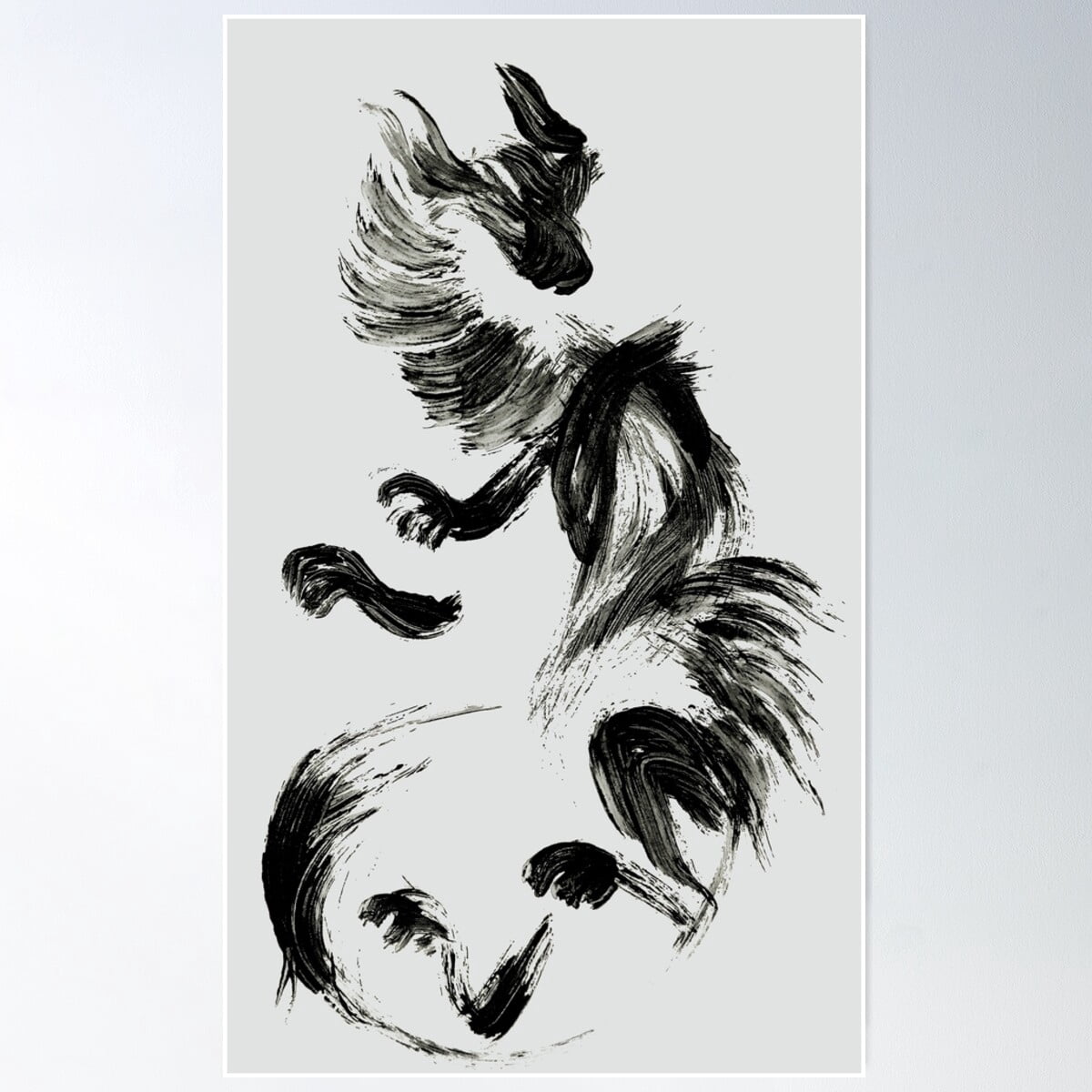 Its Time (Painterly Creature Silhouette) Poster Wall Art, Modern Wall ...