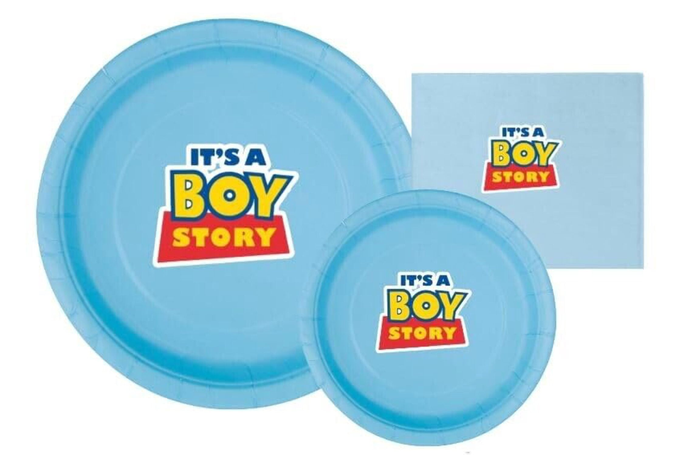 Its a Boy Story Party Plates & Napkins Set, Boy Birthday Party Supplies ...