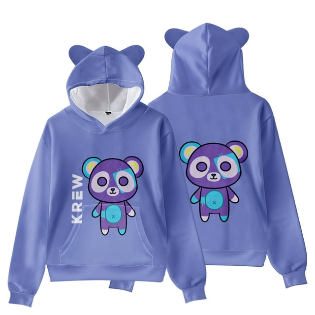 ItsFunneh 3D Print Cosplay Men/Women Bear Ears Kawaii Hoodie Casual Long Sleeve Sweatshirt ...
