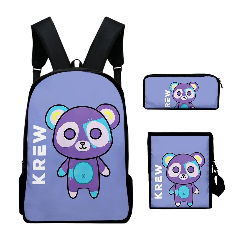 ItsFunneh Krew District Backpacks 3 Pieces Sets Funny Shoulder Bag ...
