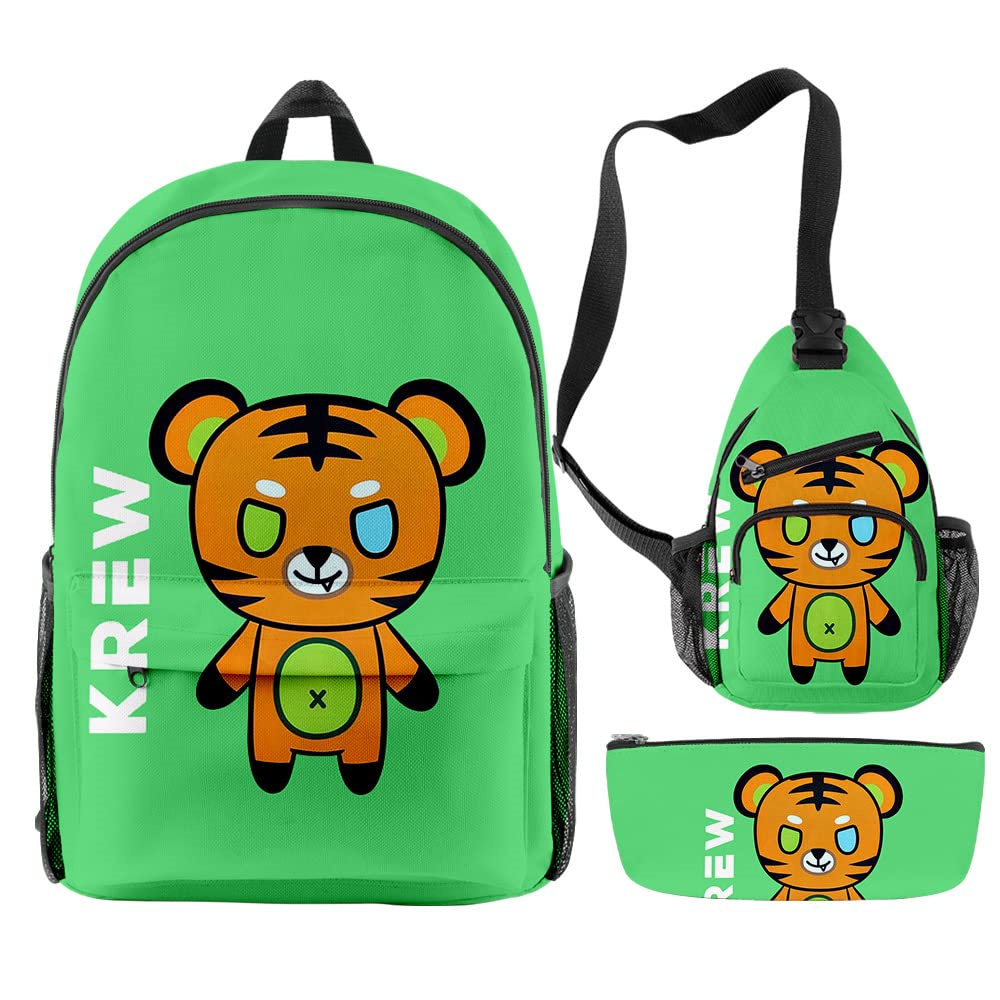ItsFunneh Krew District Backpacks 3 Pieces Sets Hip Hop Crossbody Bag ...