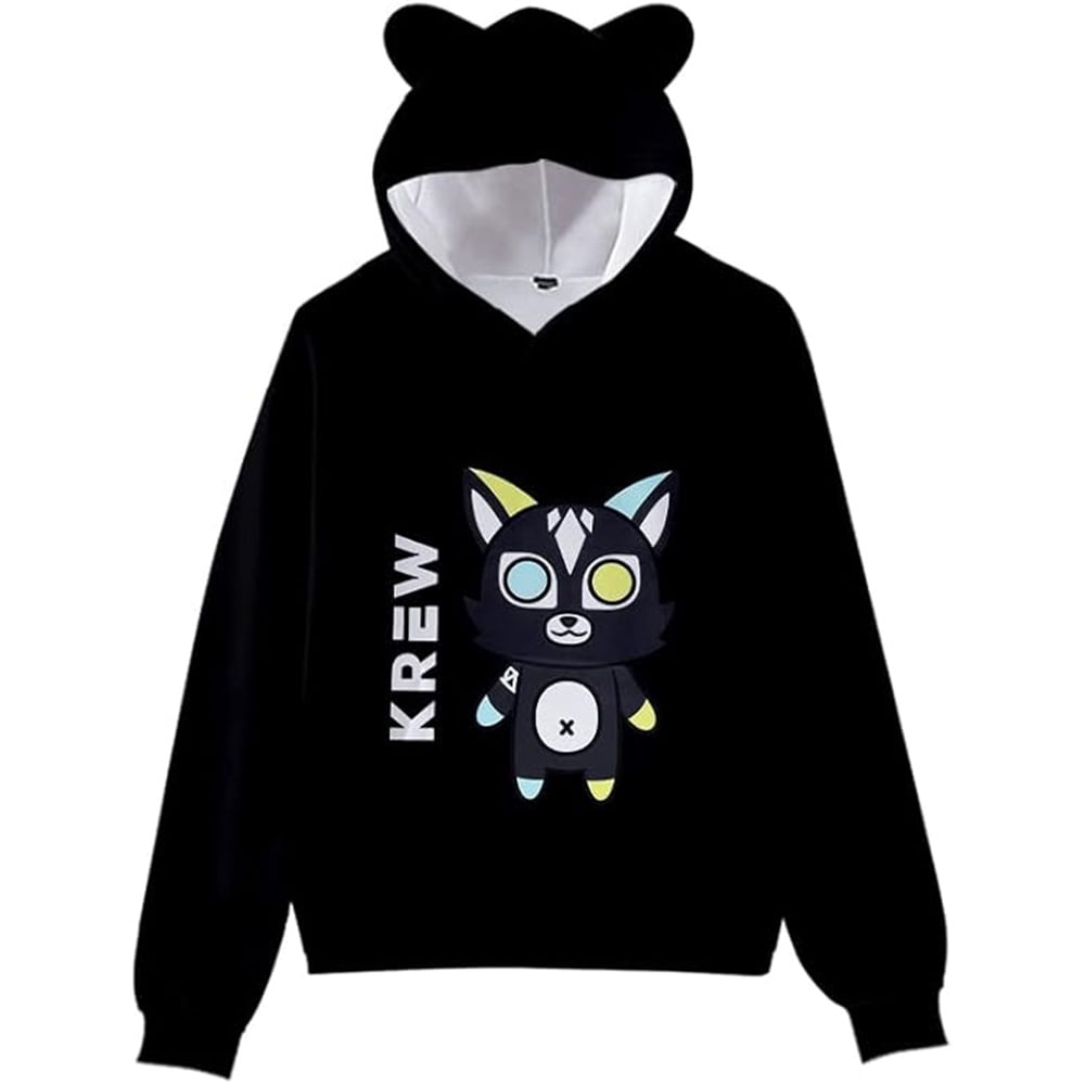 ItsFunneh Krew District Merch Cat Ears Hoodie Man/Woman Hip Hop Hoodies ...