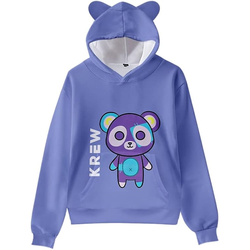 ItsFunneh Krew District Merch Cat Ears Hoodie Man/Woman Hip Hop Hoodies ...