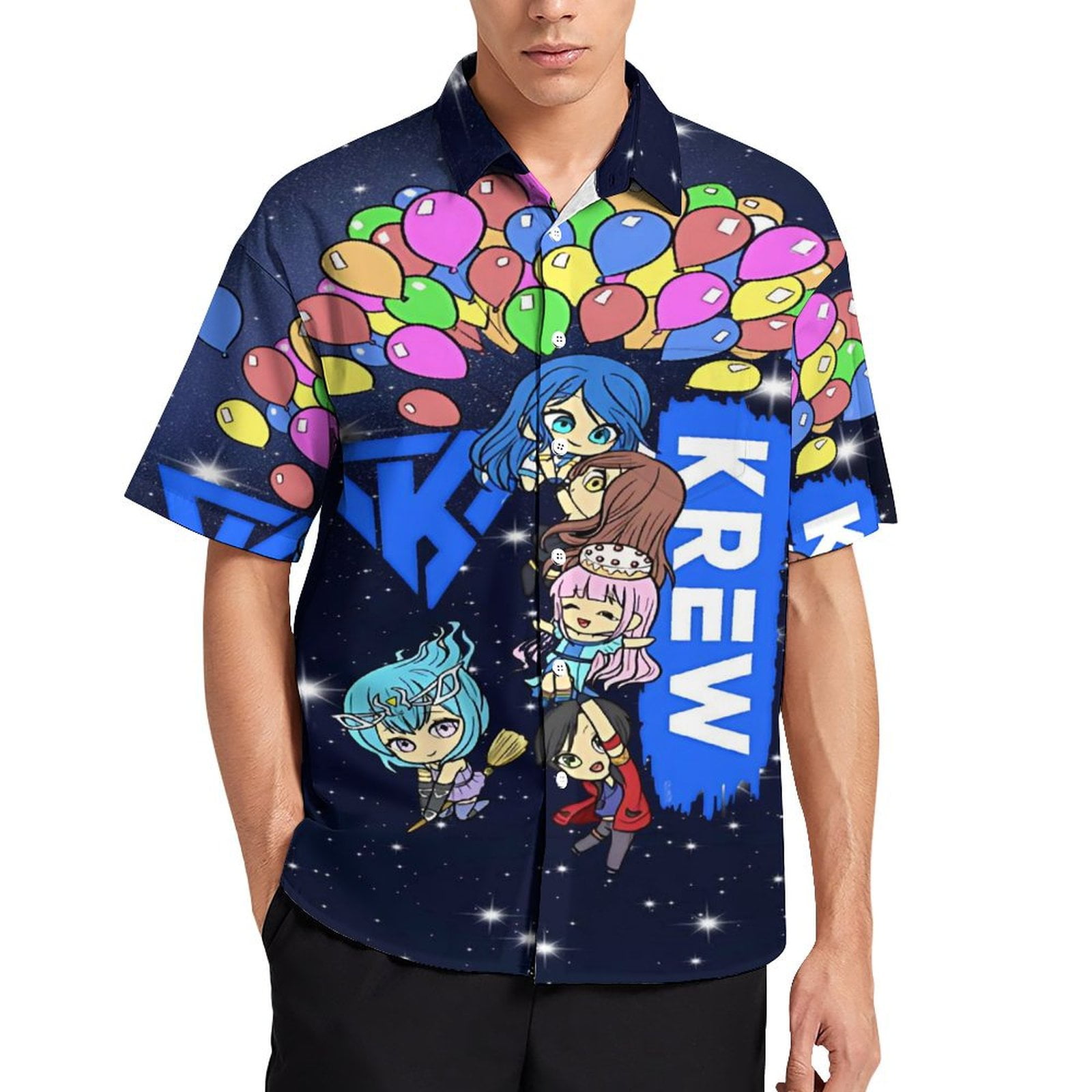 ItsFunneh Krew Hawaiian Shirts for Men Fashion Button Down Short Sleeve ...
