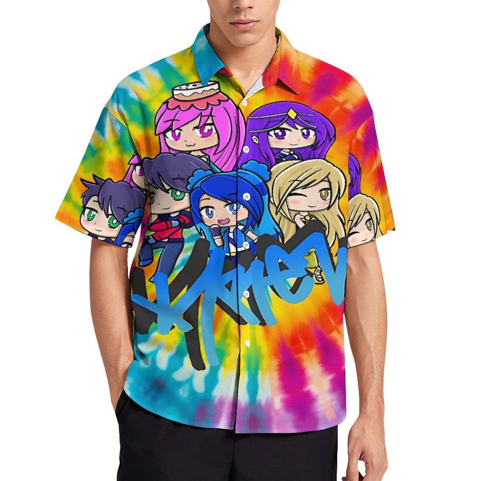 ItsFunneh Krew Hawaiian Shirts for Men Fashion Button Down Short Sleeve ...