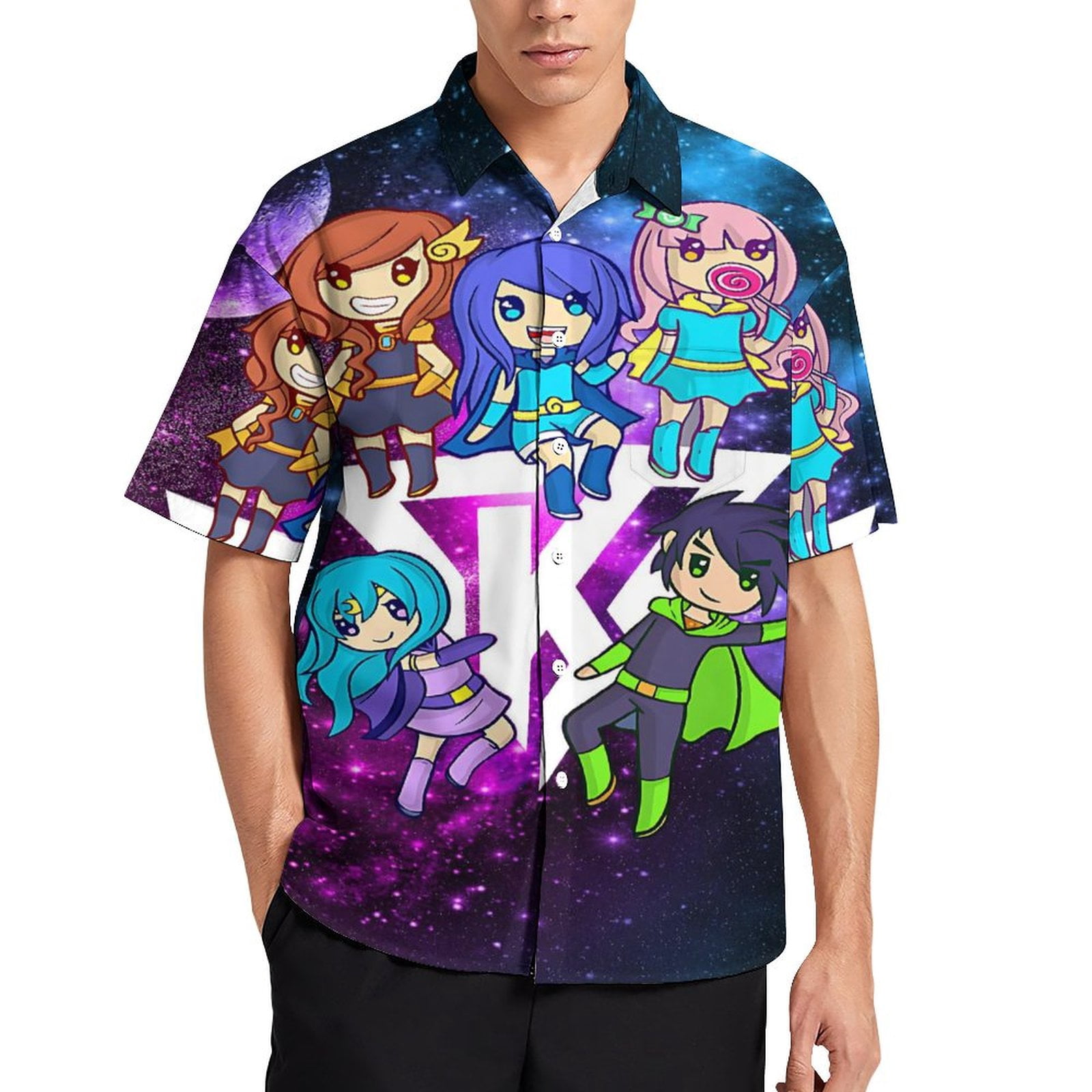 ItsFunneh Krew Hawaiian Shirts for Men Fashion Button Down Short Sleeve ...