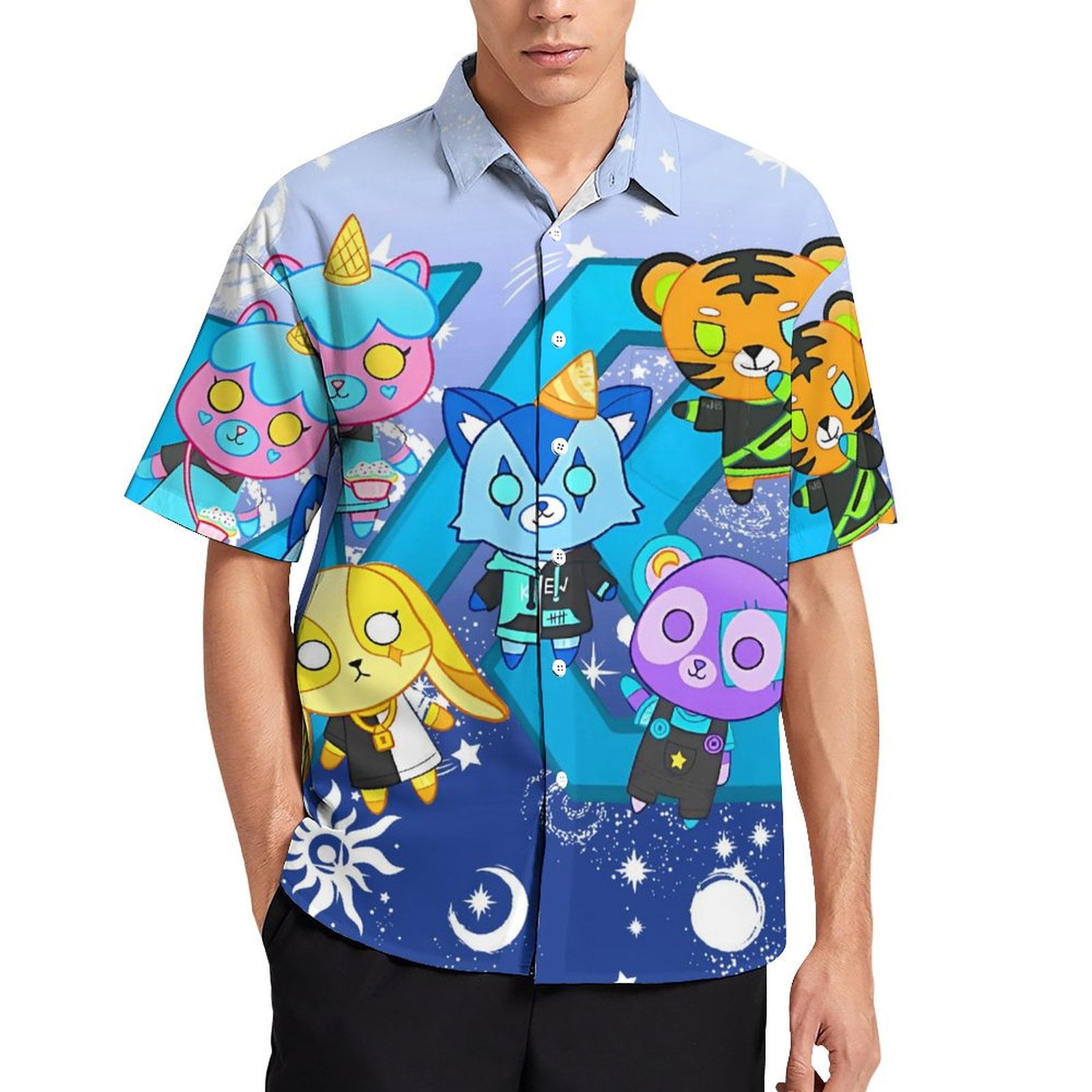 ItsFunneh Krew Hawaiian Shirts for Men Fashion Button Down Short Sleeve ...