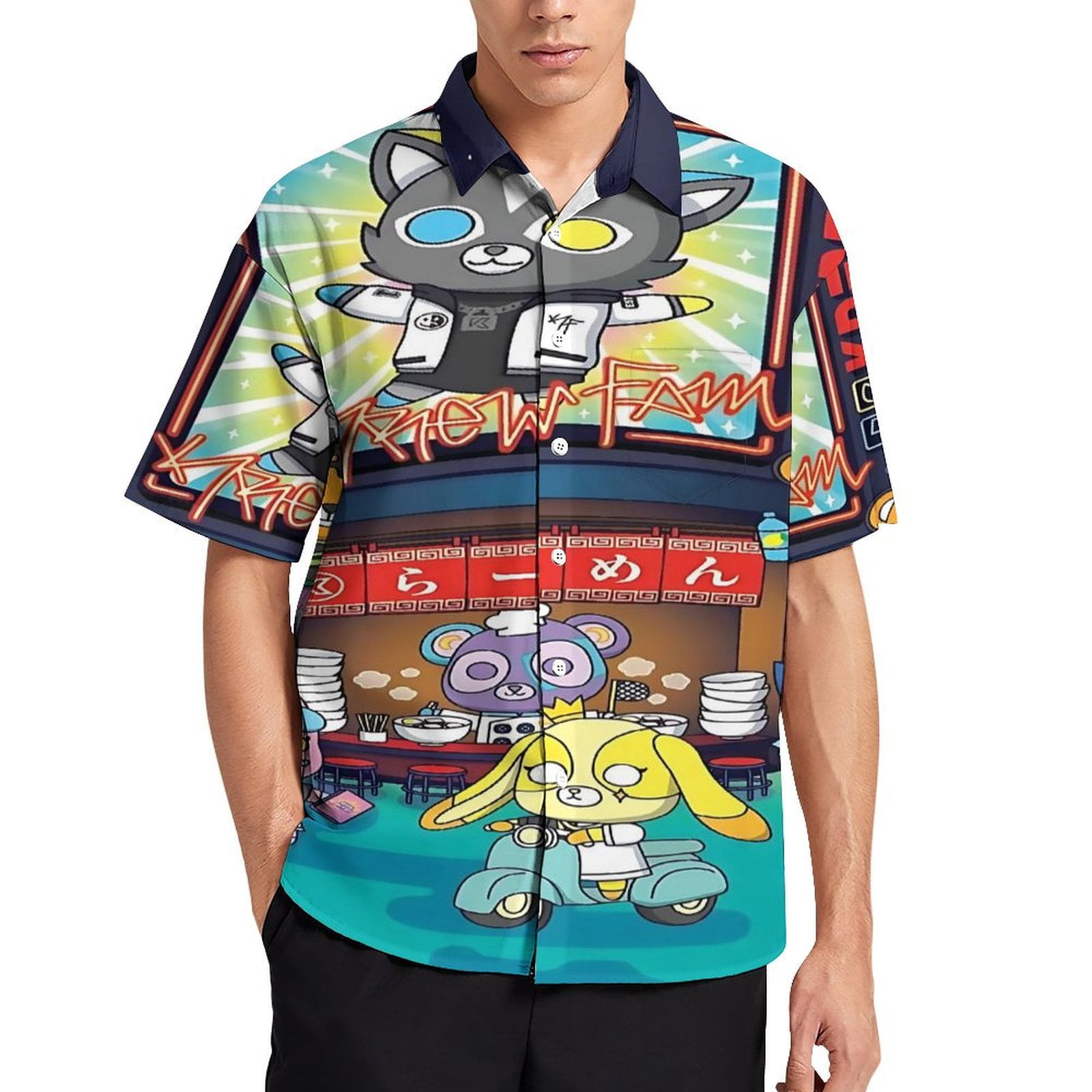 ItsFunneh Krew Hawaiian Shirts for Men Fashion Button Down Short Sleeve ...