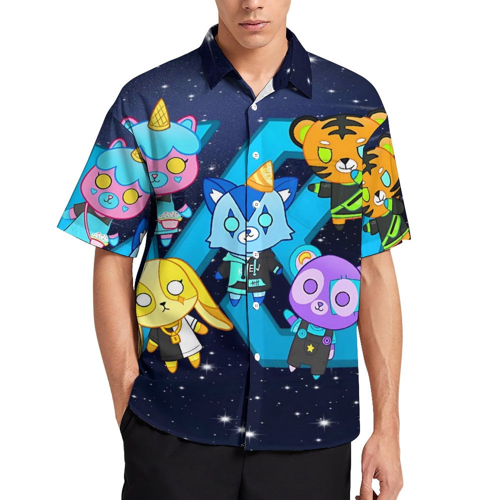 ItsFunneh Krew Hawaiian Shirts for Men Fashion Button Down Short Sleeve ...