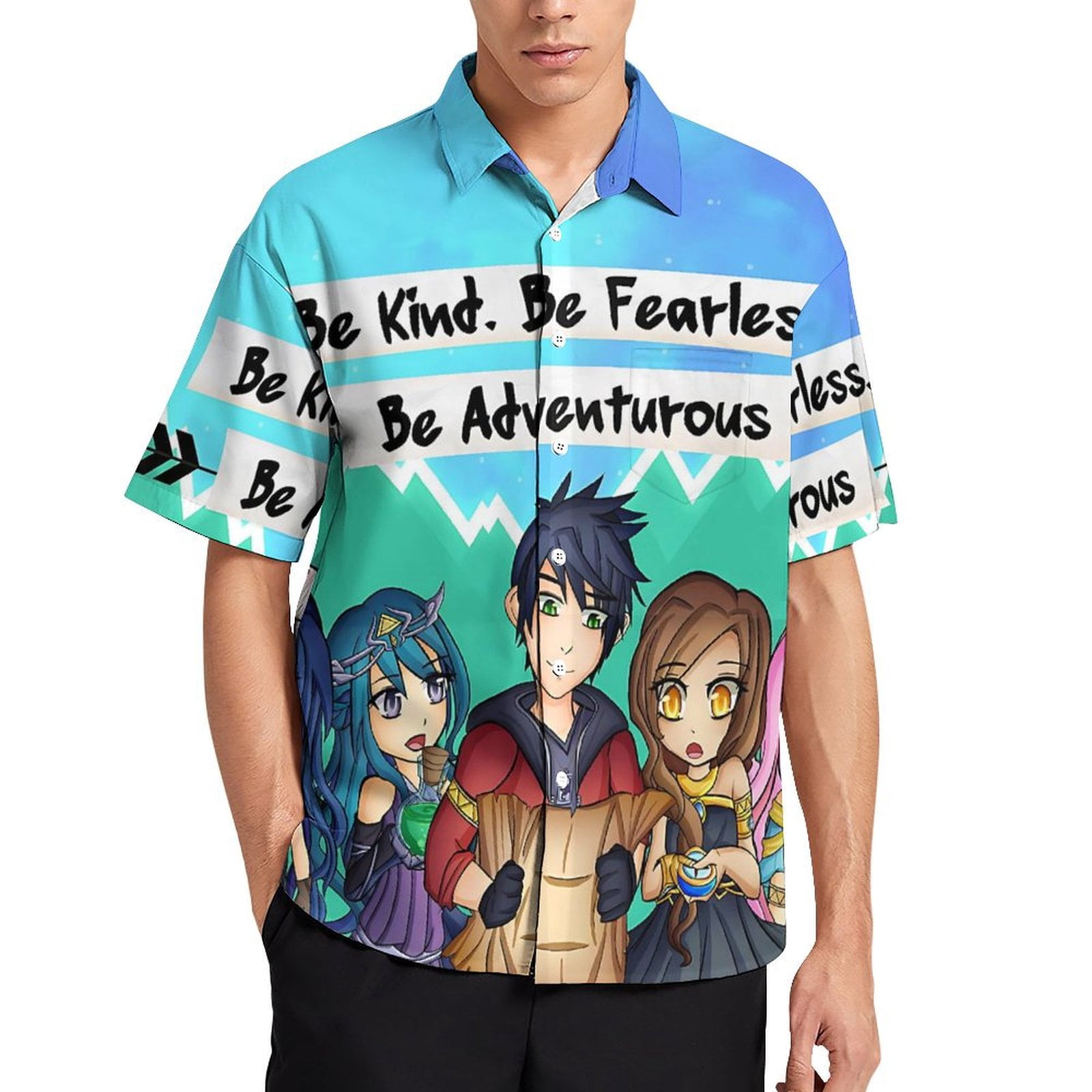ItsFunneh Krew Hawaiian Shirts for Men Fashion Button Down Short Sleeve ...