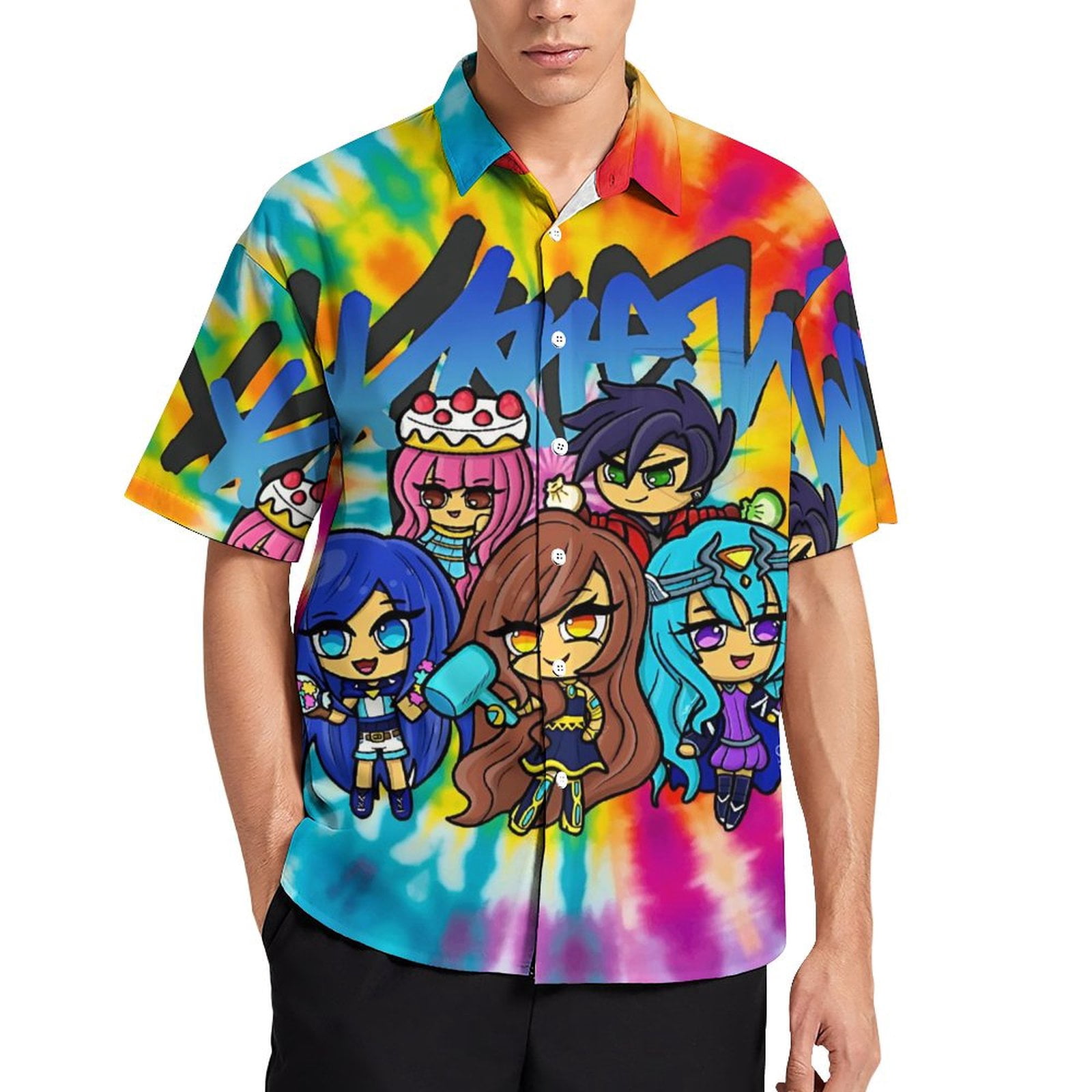 ItsFunneh Krew Hawaiian Shirts for Men Fashion Button Down Short Sleeve ...