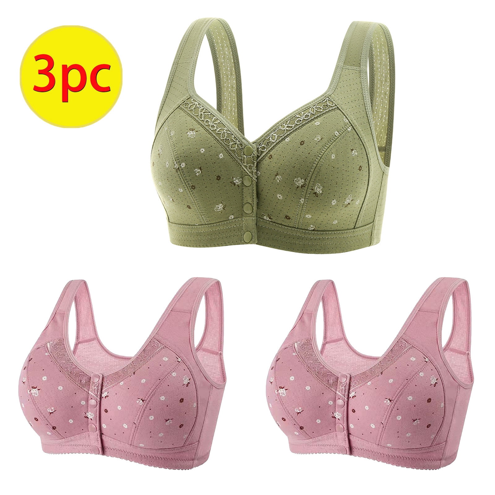 Itsame 3 Pack Everyday Sports Bra Set womens Full Support Bra ...