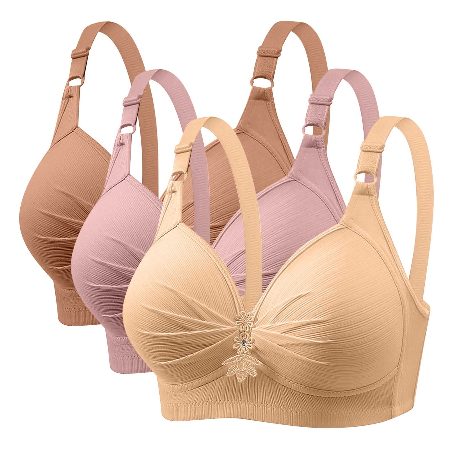 Itsame 3PC Bras for Women's Full Support Everyday Sports Bra Set ...