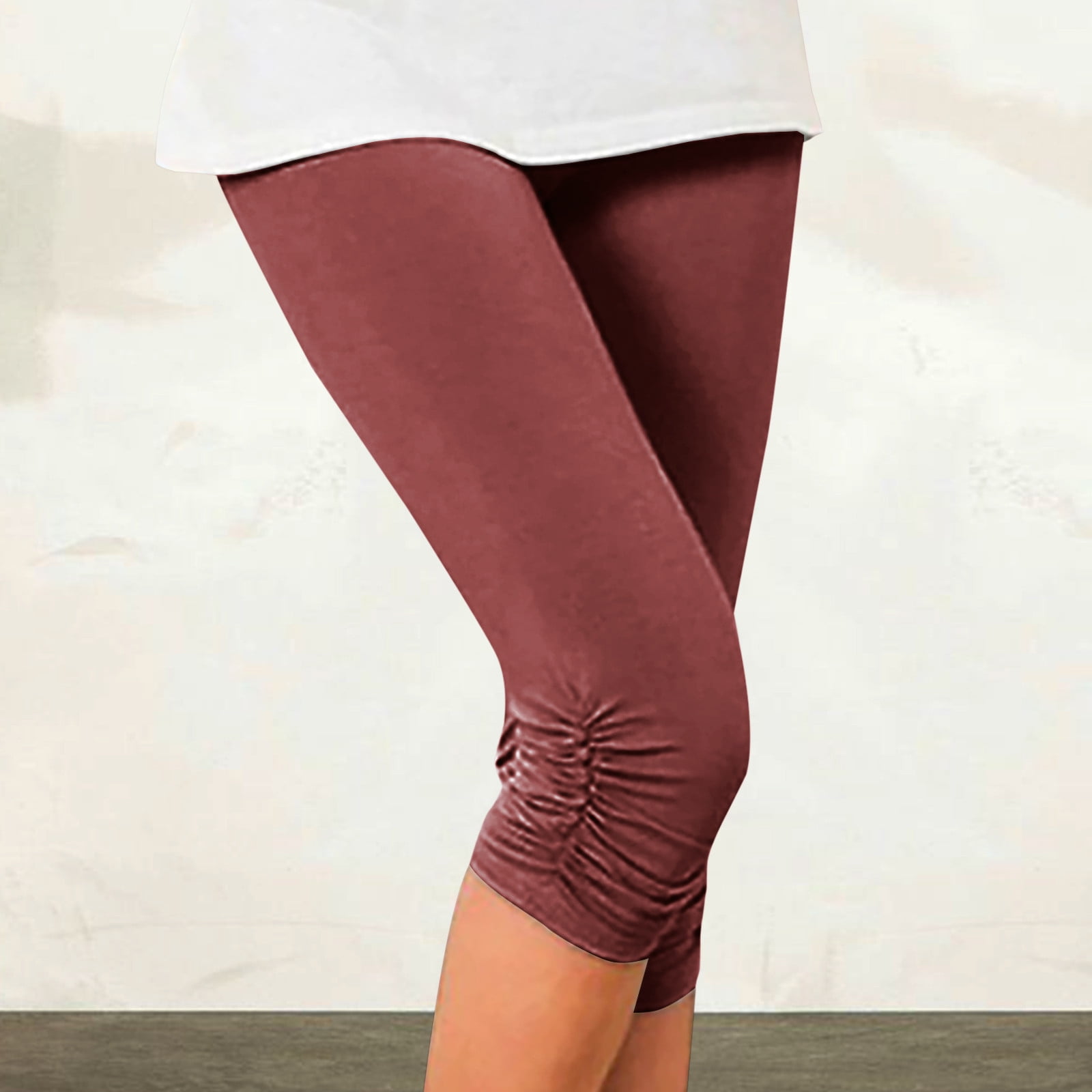 Itsame Womens Capri Leggings Yoga Stretch Plus Size High Waist Workout