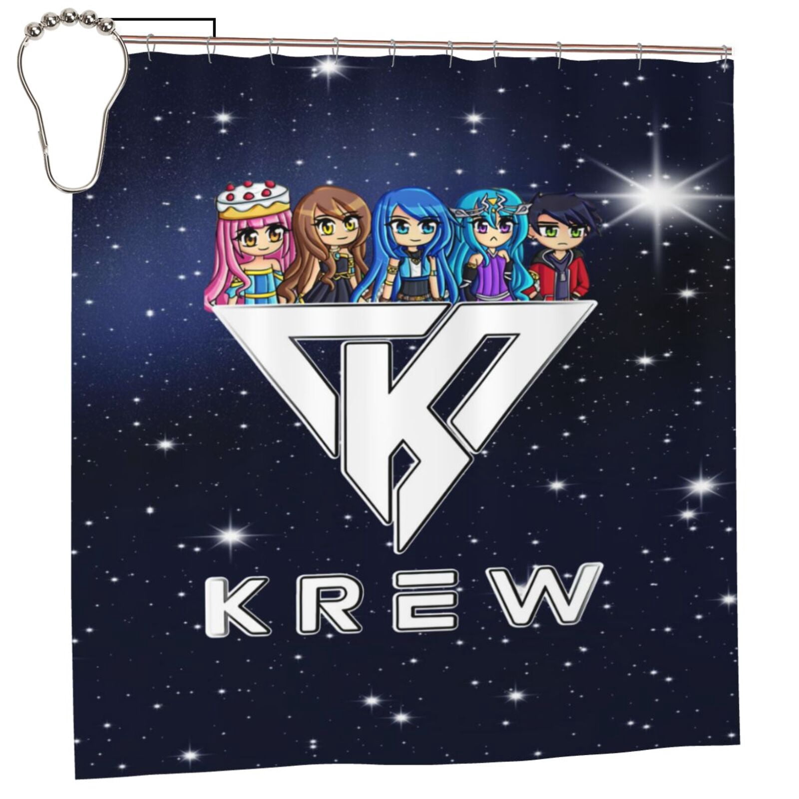 Itsfunneh Krew Shower Curtain For Kids Children Cute Shower Curtain ...
