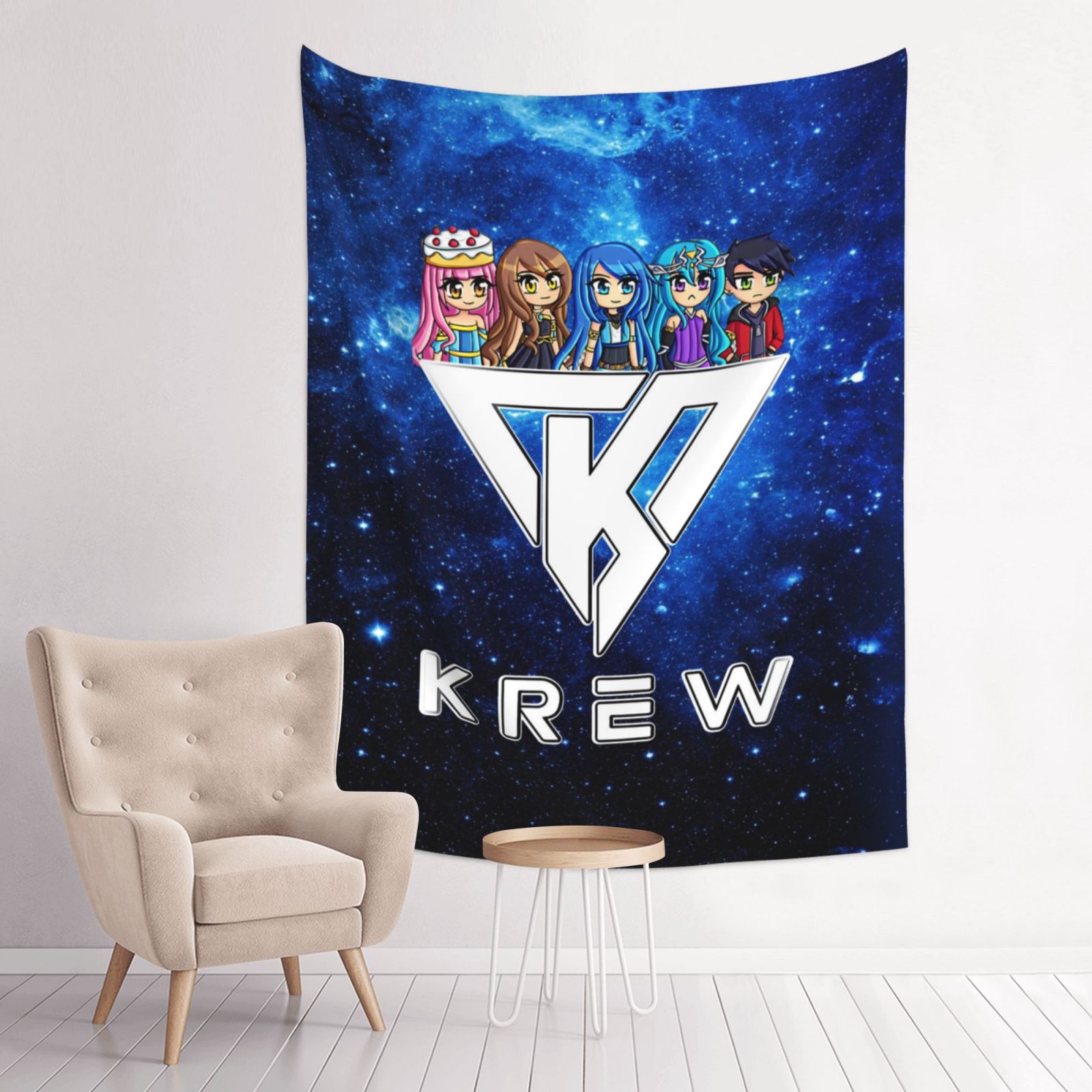 Itsfunneh Krew Wall Tapestry Anime Poster For Bedroom Aesthetics Funny ...