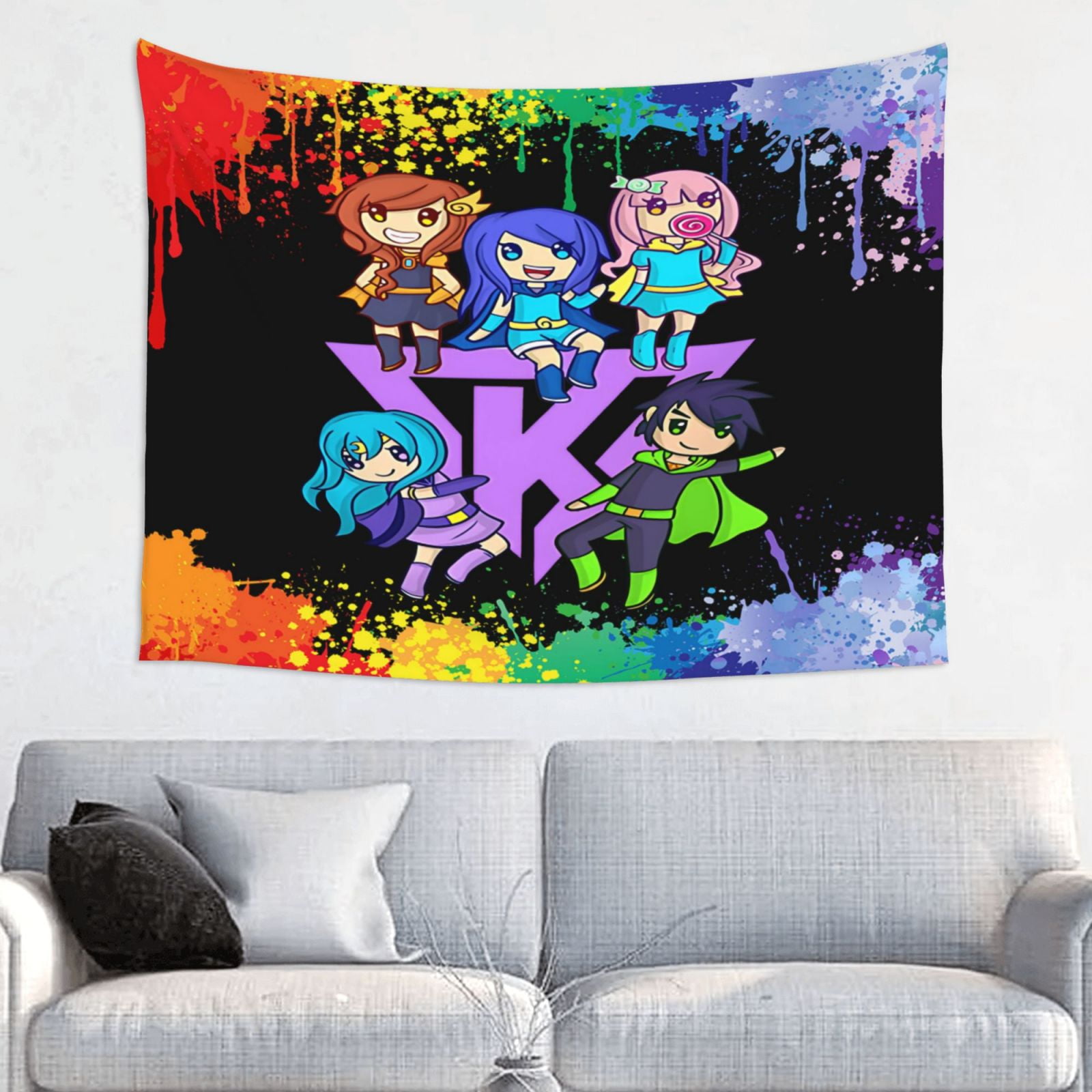 Itsfunneh Krew Wall Tapestry Anime Poster For Bedroom Aesthetics Funny ...