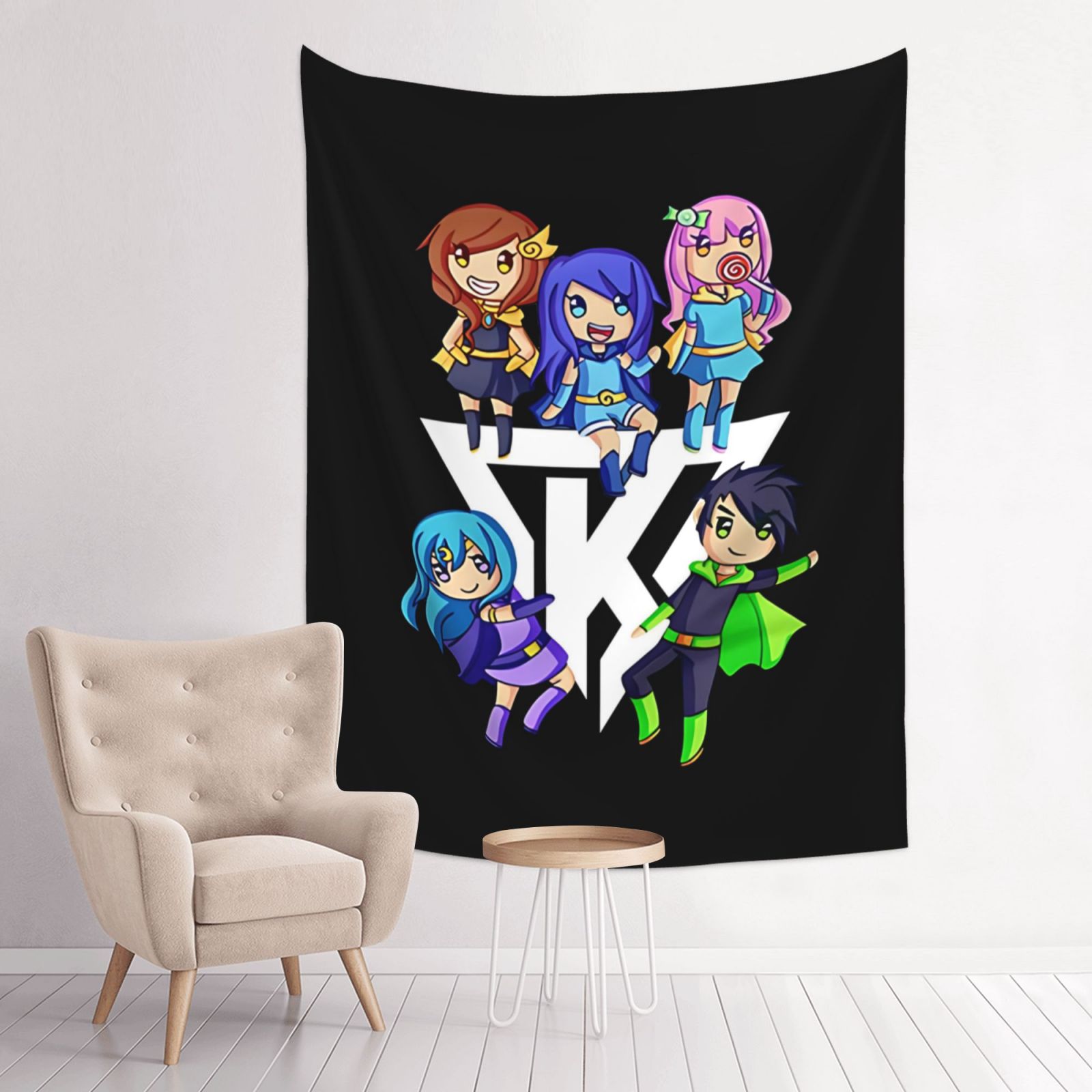 Itsfunneh Krew Wall Tapestry Anime Poster For Bedroom Aesthetics Funny ...