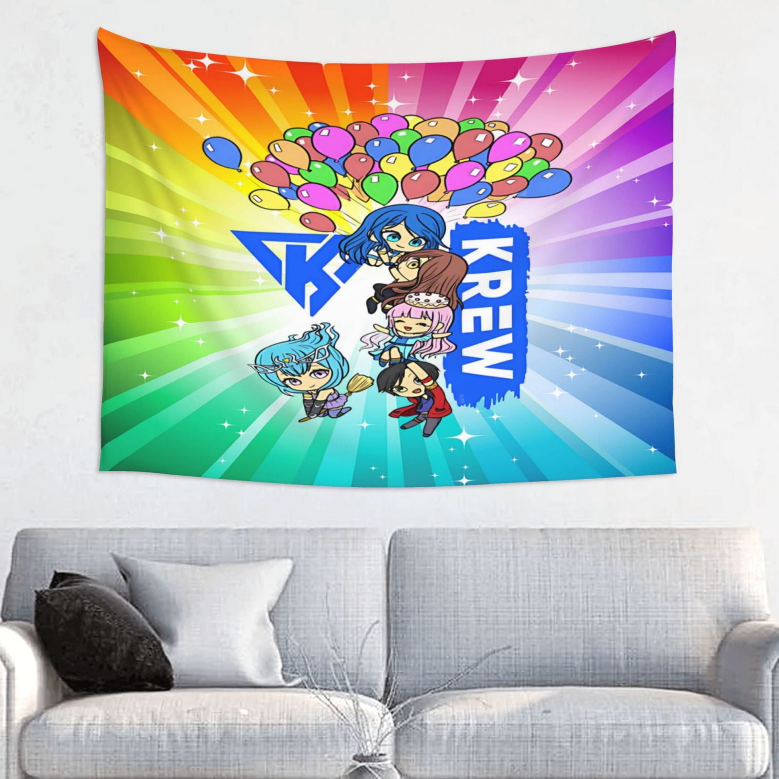 Itsfunneh Krew Wall Tapestry Anime Poster For Bedroom Aesthetics Funny ...