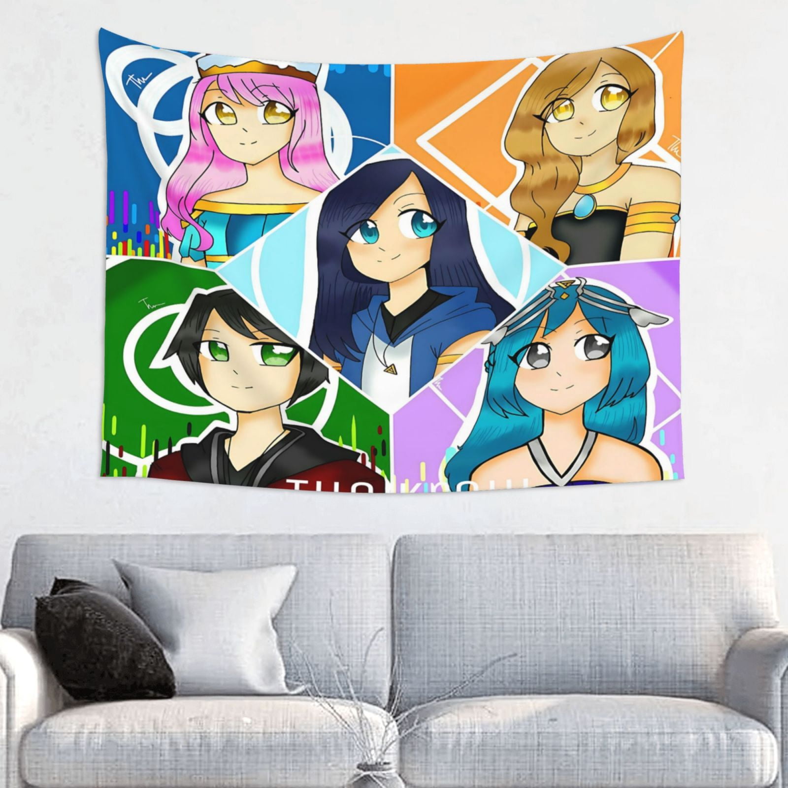Itsfunneh Krew Wall Tapestry Anime Poster For Bedroom Aesthetics Funny ...
