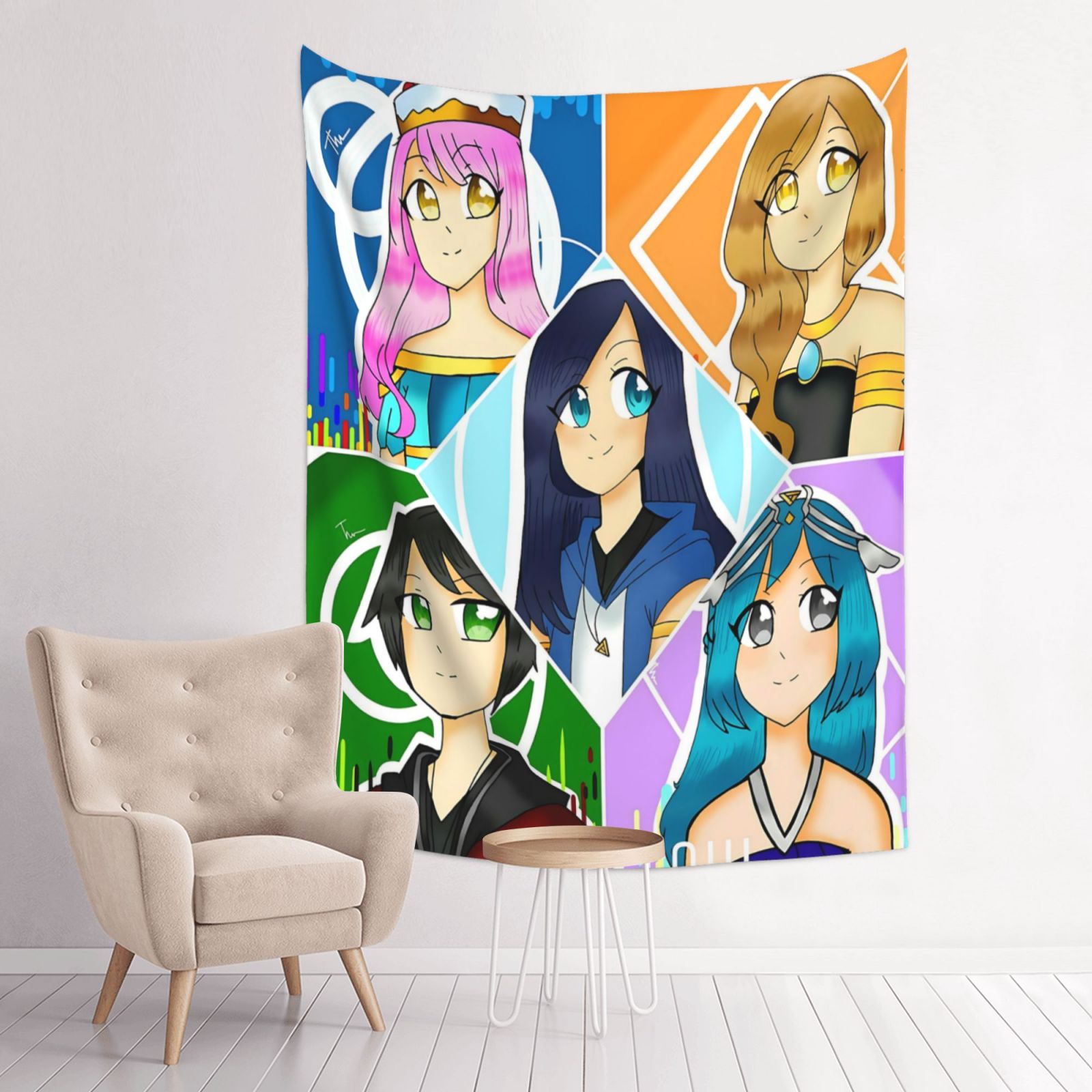 Itsfunneh Krew Wall Tapestry Anime Poster For Bedroom Aesthetics Funny ...
