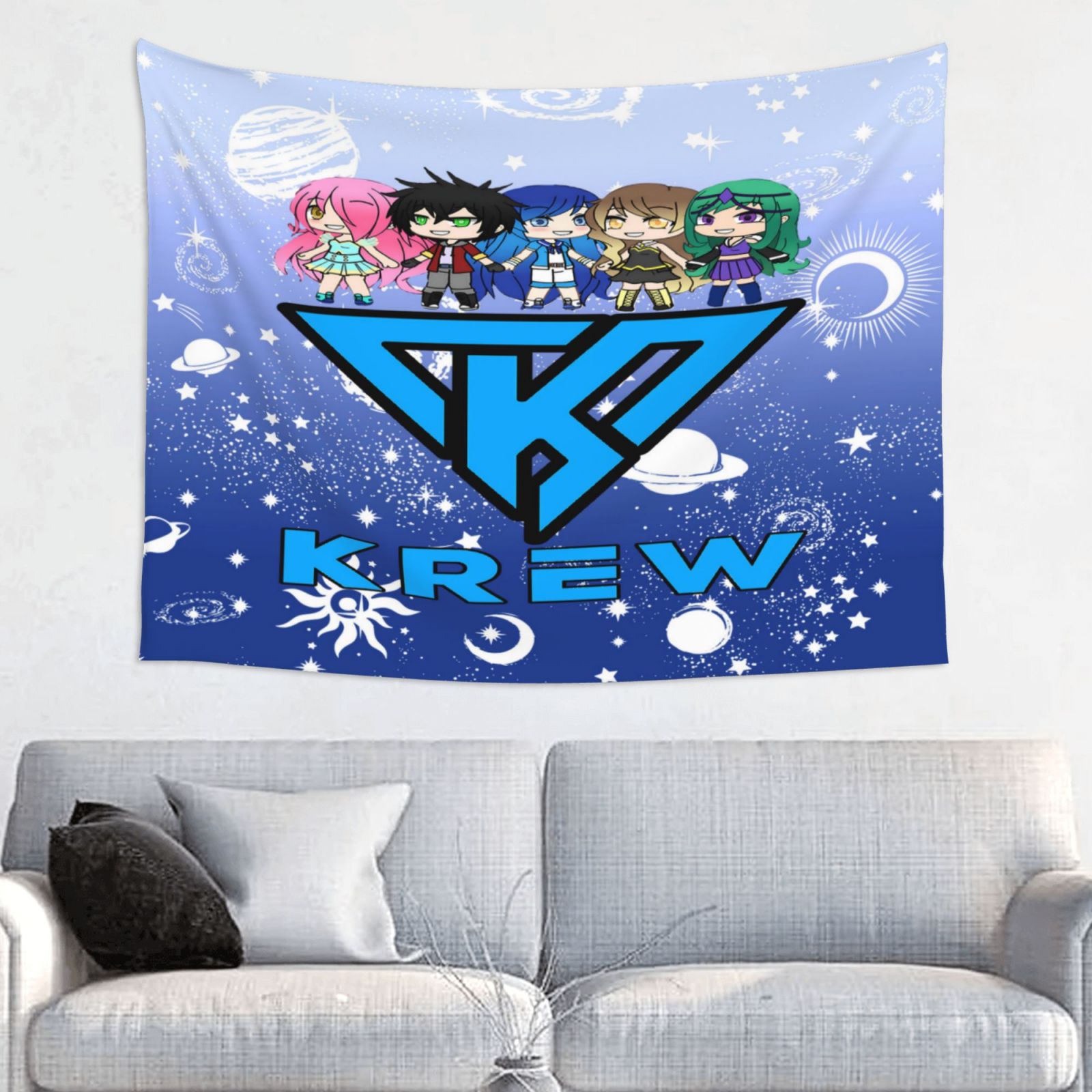 Itsfunneh Krew Wall Tapestry Anime Poster For Bedroom Aesthetics Funny ...