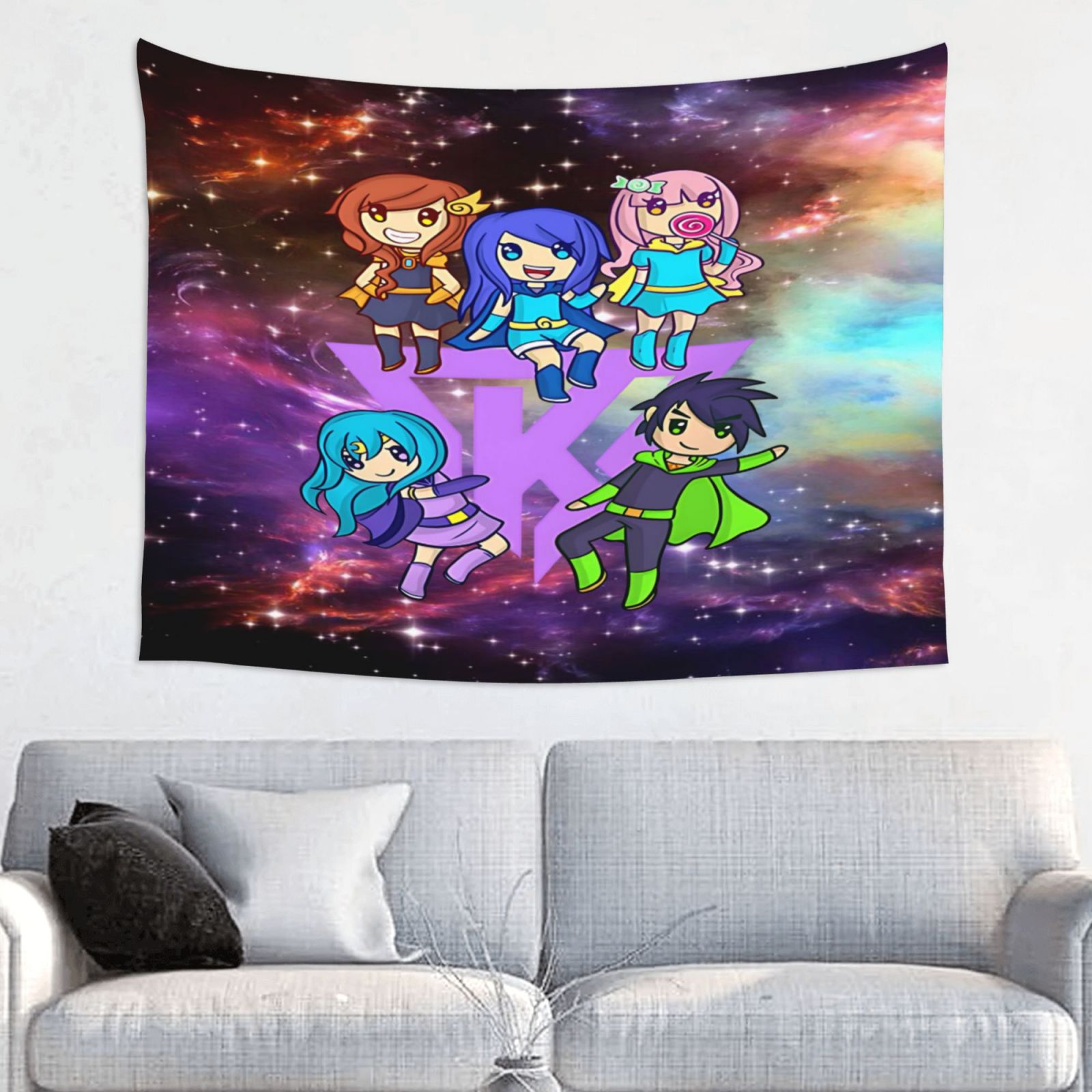 Itsfunneh Krew Wall Tapestry Anime Poster For Bedroom Aesthetics Funny ...