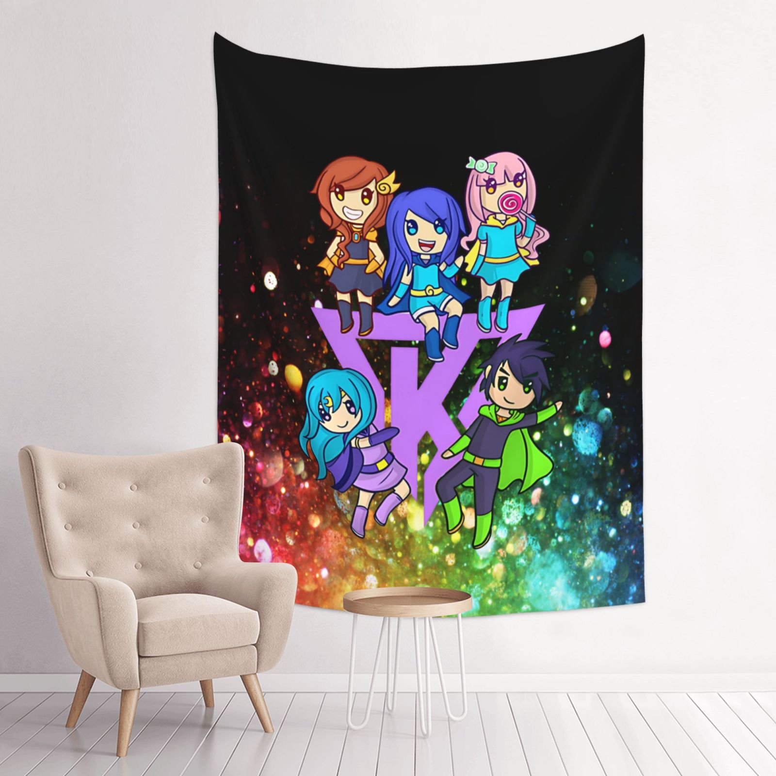 Itsfunneh Krew Wall Tapestry Anime Poster For Bedroom Aesthetics Funny ...