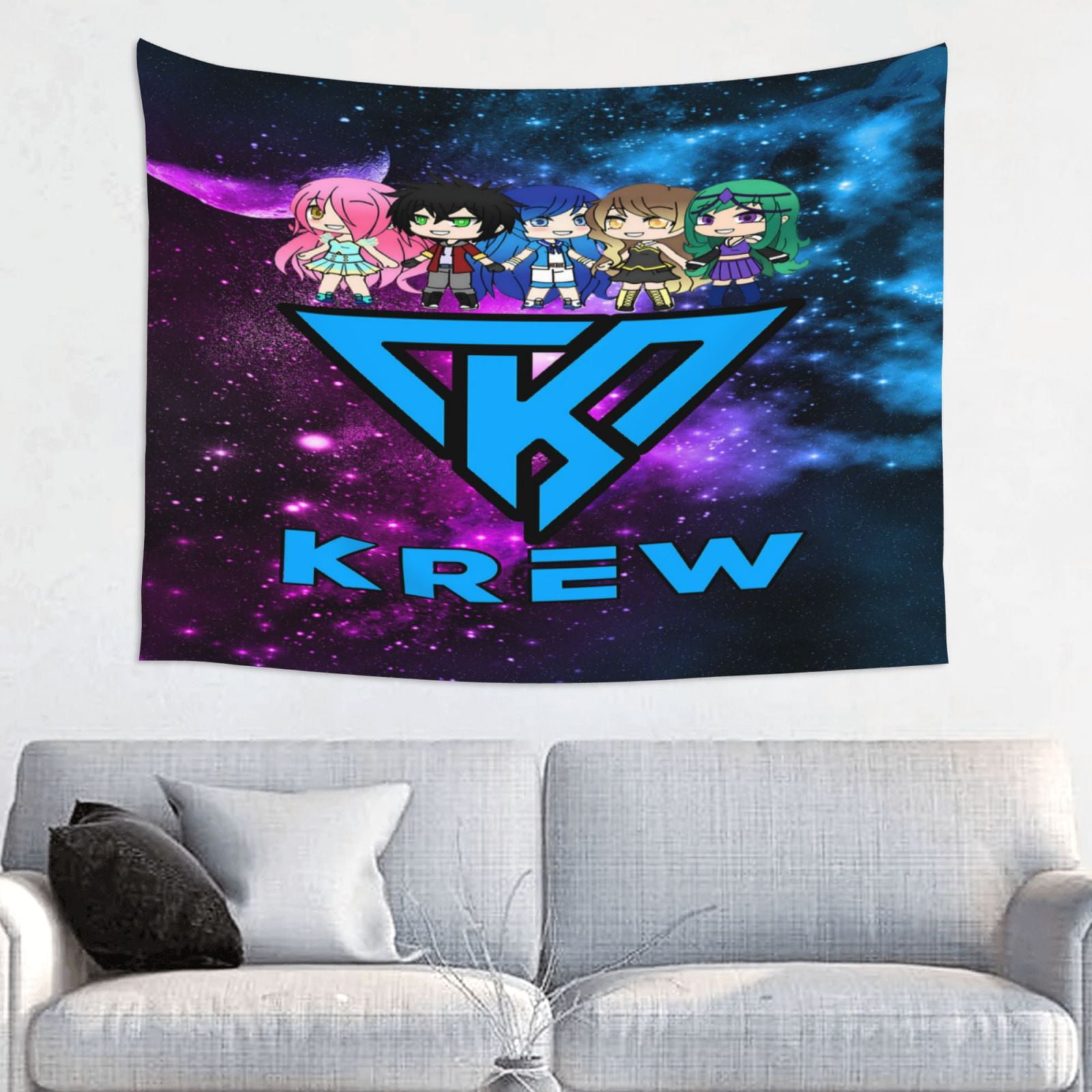Itsfunneh Krew Wall Tapestry Anime Poster For Bedroom Aesthetics Funny ...