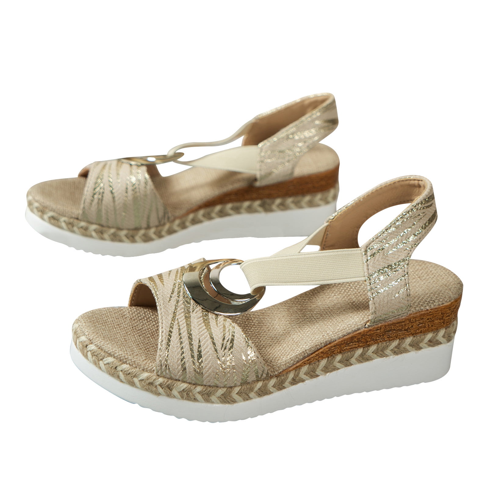 Itsun Wedge Sandals for Women,Women's Summer Size Wedge Fish Mouth ...