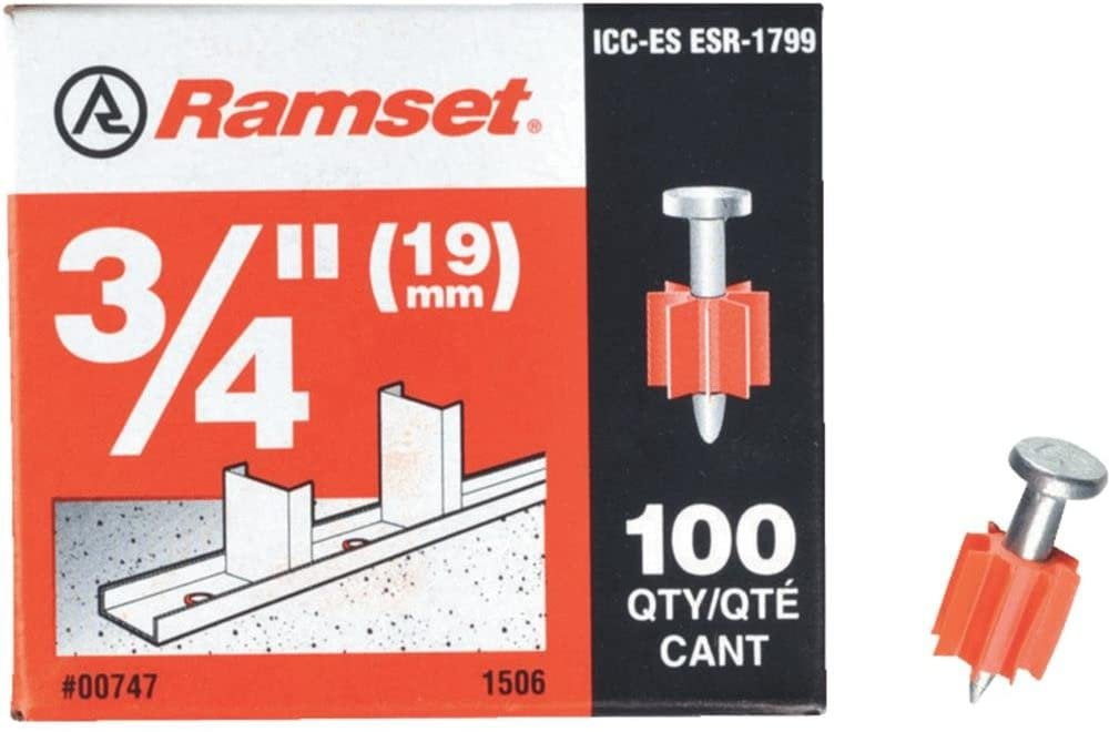 Itw 00747 3/4" Powder Fastener Plated Pin 1506 100 Count - Walmart.com