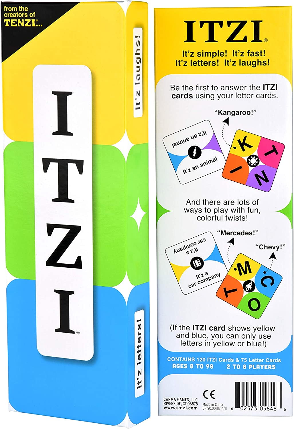 Carma Games ITZI Card Party Game, Fast-Paced, Educational, for 2-8 ...