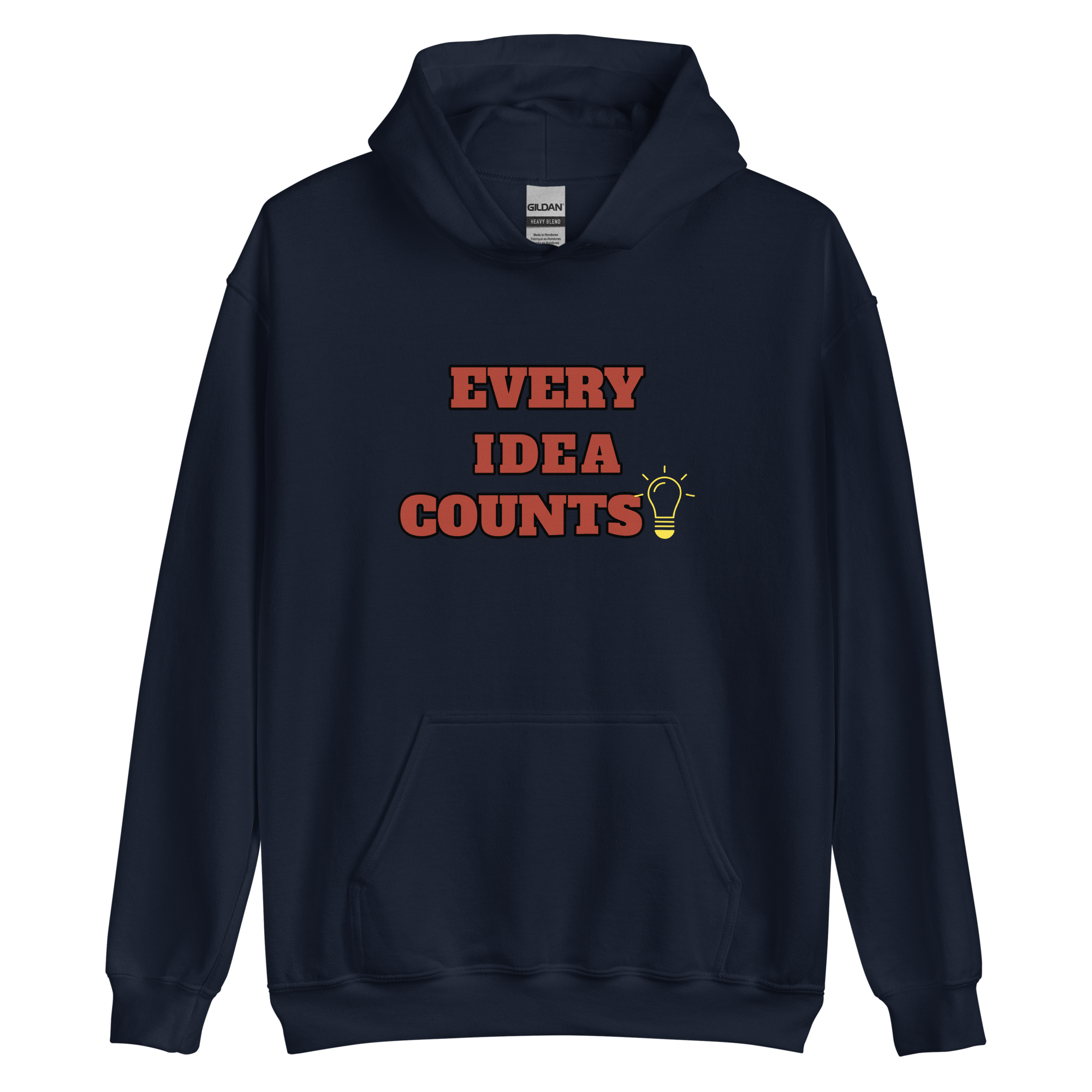 Itzus Collections Graphic Every Idea Counts Motivational Hoodie, Navy ...
