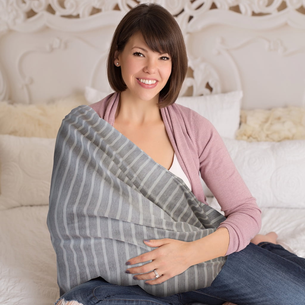 Itzy Ritzy Striped Nursing Scarf - Gray & White Stripe - Walmart.com