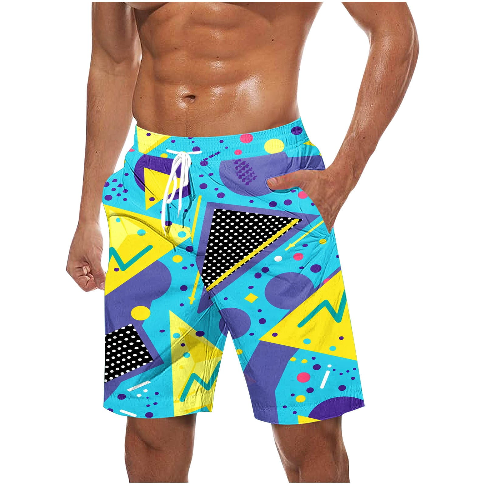 Iugvhana Big and Tall Swim Trunks for Men Hawaiian Tropical Bathing ...